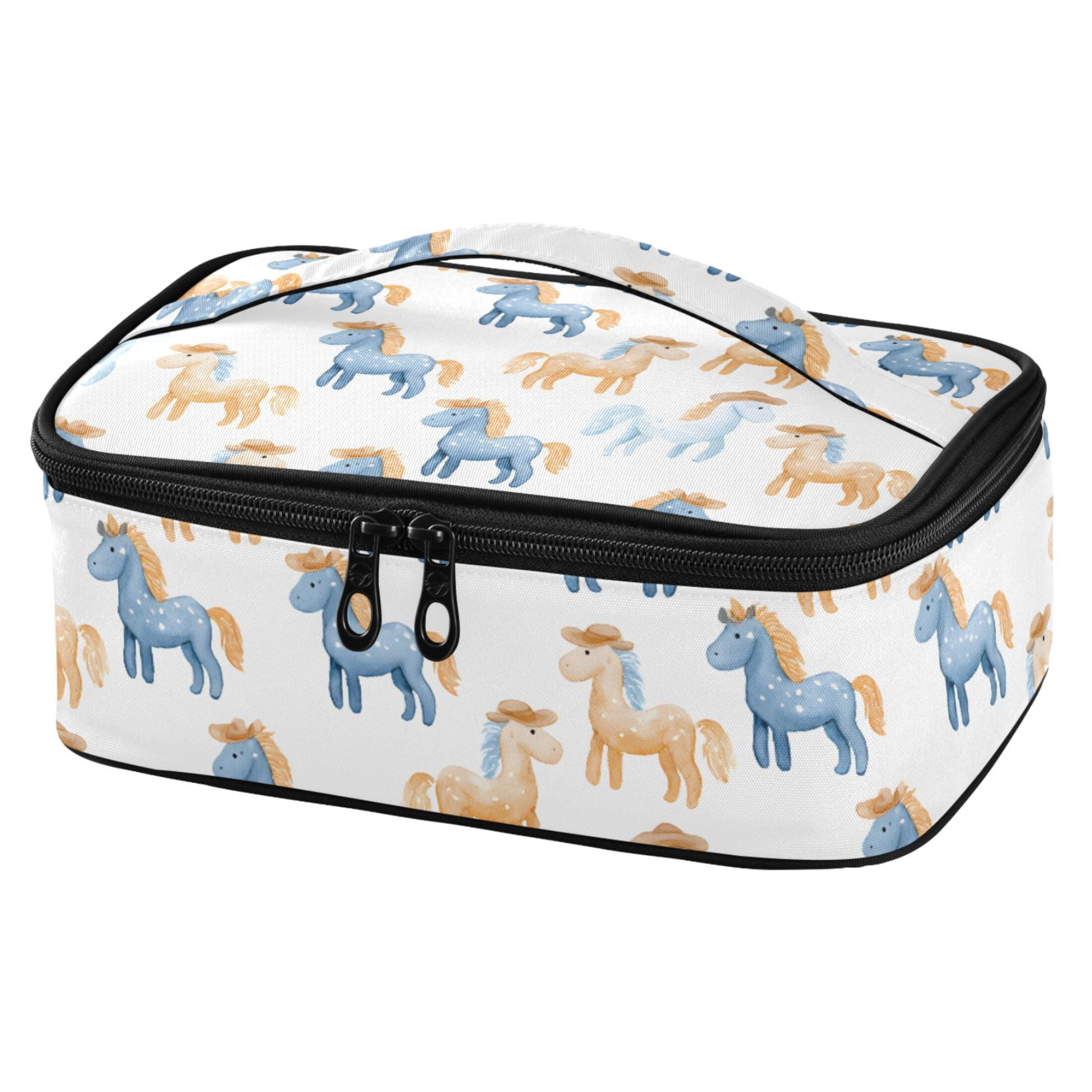 ALAZA Hand Draw Horse Lunch Box Insulated Cooler Tote Bag Reusable ...