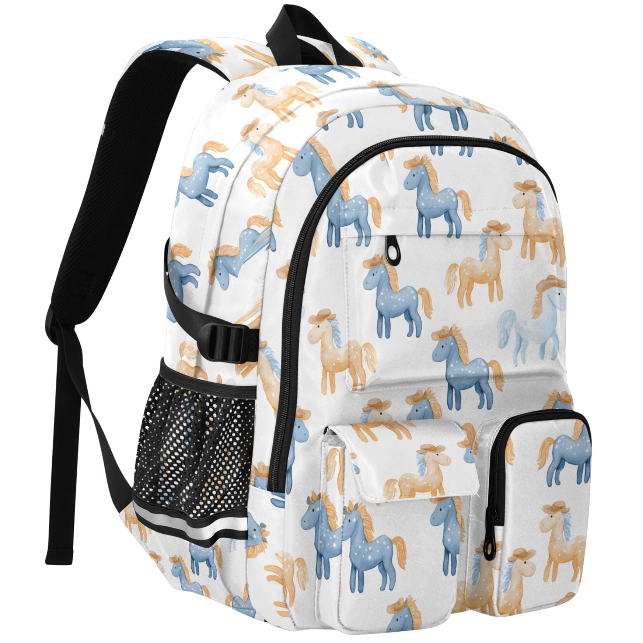 ALAZA Hand Draw Horse Print Student Backpack School Bookbag Large ...