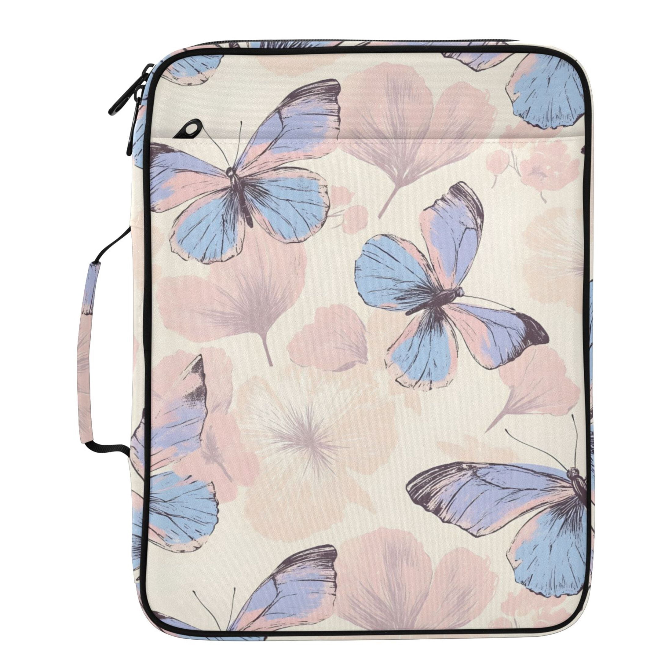 ALAZA Hand Drawn Butterfly Pattern Expanding Accordion File Folder 3 ...