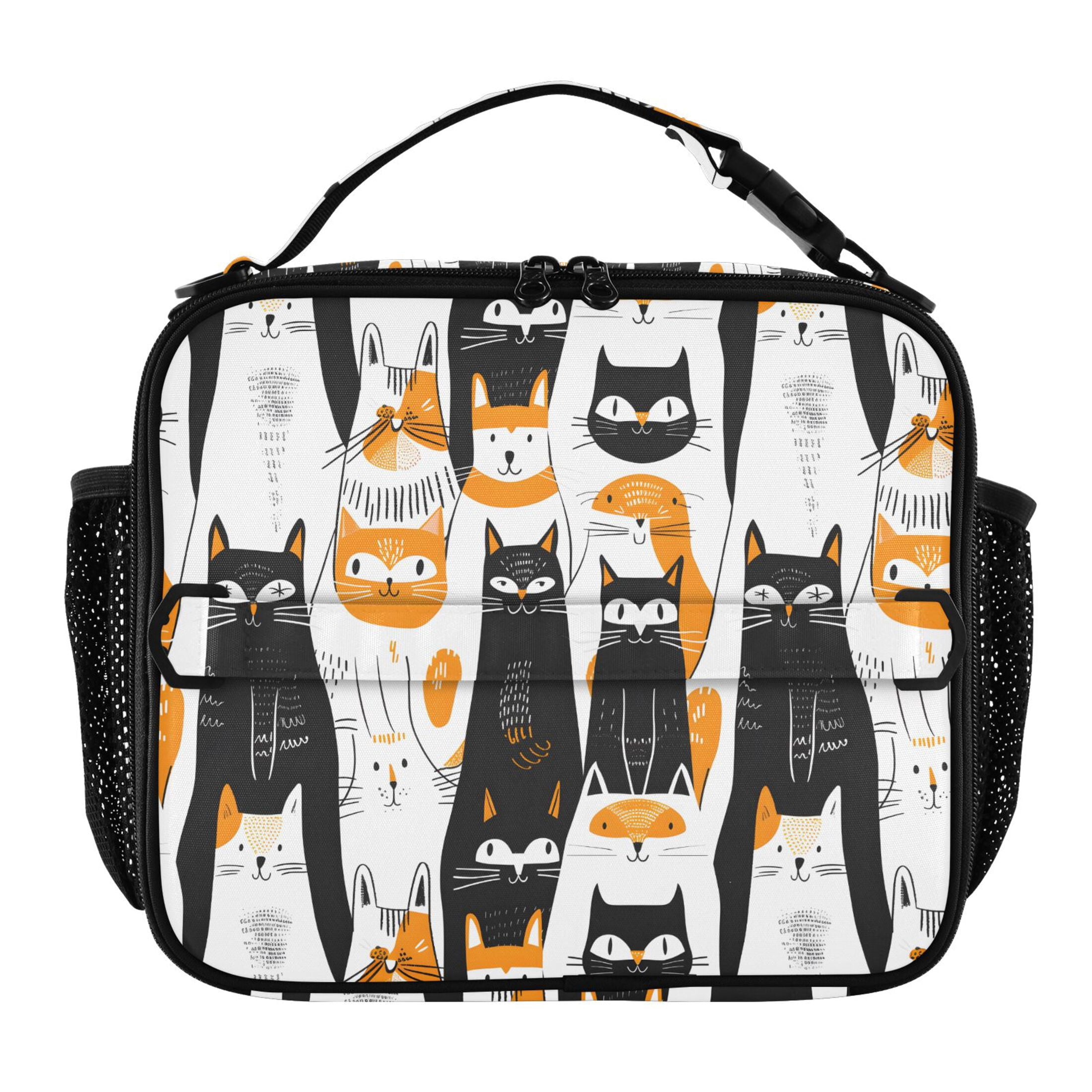 ALAZA Hand Drawn Cats Lunch Box Insulated Lunch Bag Cooler Tote with ...