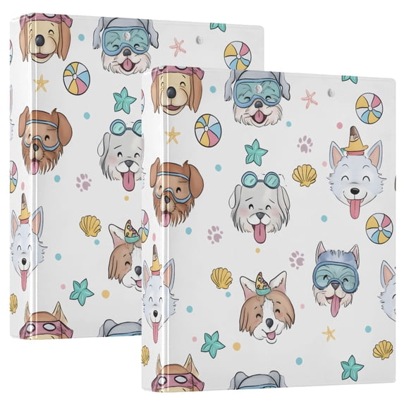 ALAZA Hand Drawn Cute Dog Hardcover 3 Ring Binder 1.5" D-Rings with ...