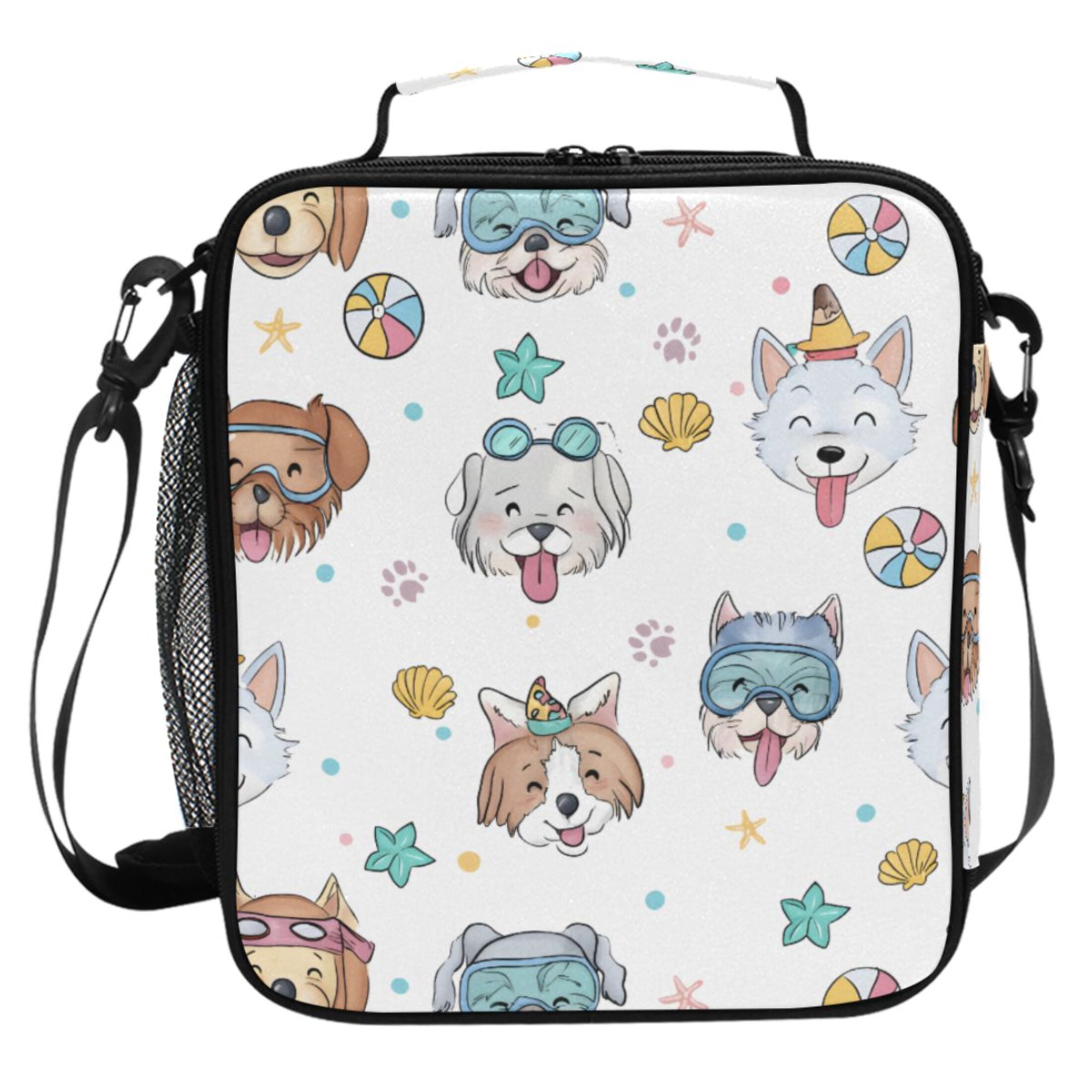 ALAZA Hand Drawn Cute Dog Lunch Box Insulated Cooler Lunch Bag with ...