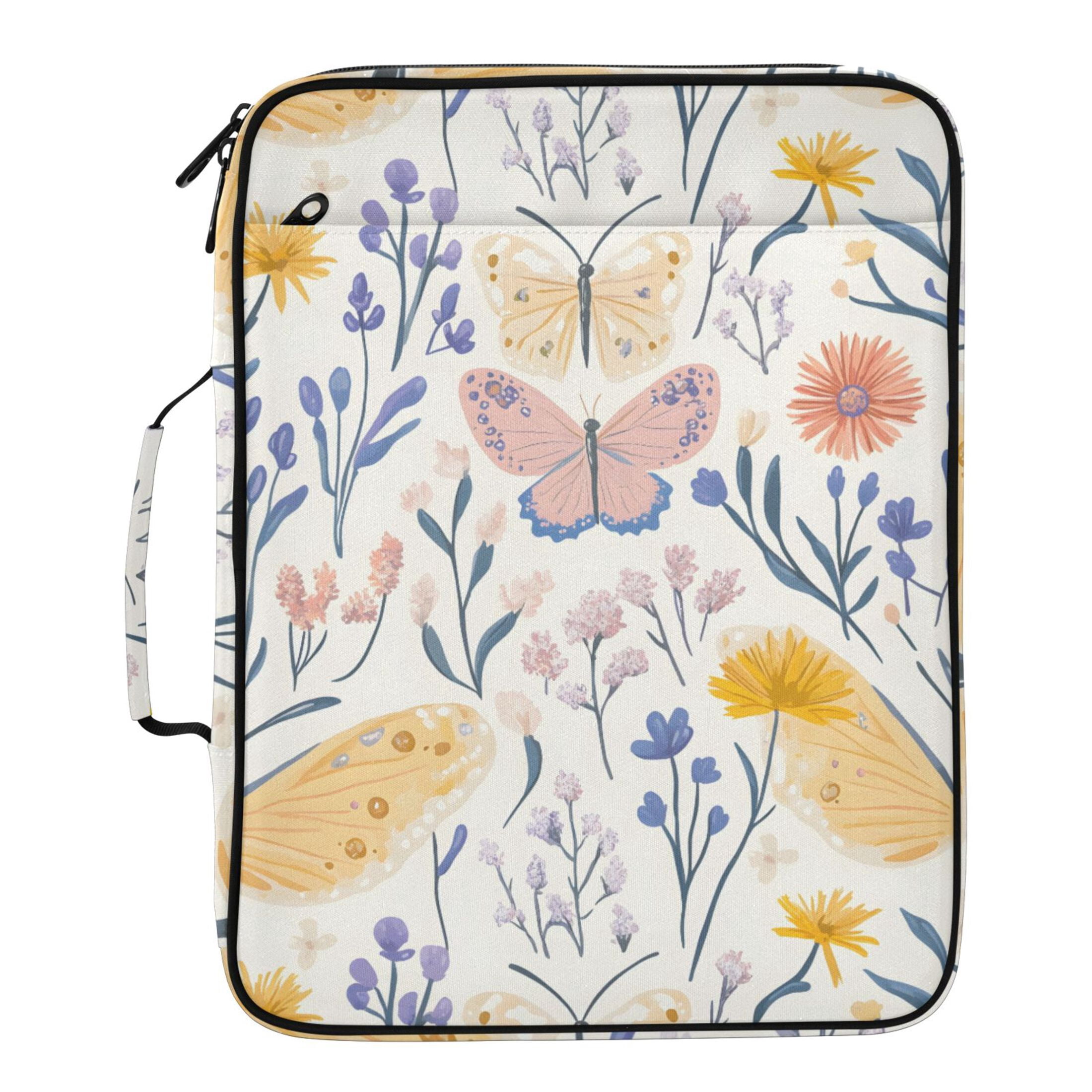 ALAZA Hand Drawn Floral Pattern Expanding Accordion File Folder 3 Ring ...