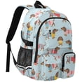 ALAZA Happy Dachshund Dogs Print Student Backpack School Bookbag Large ...