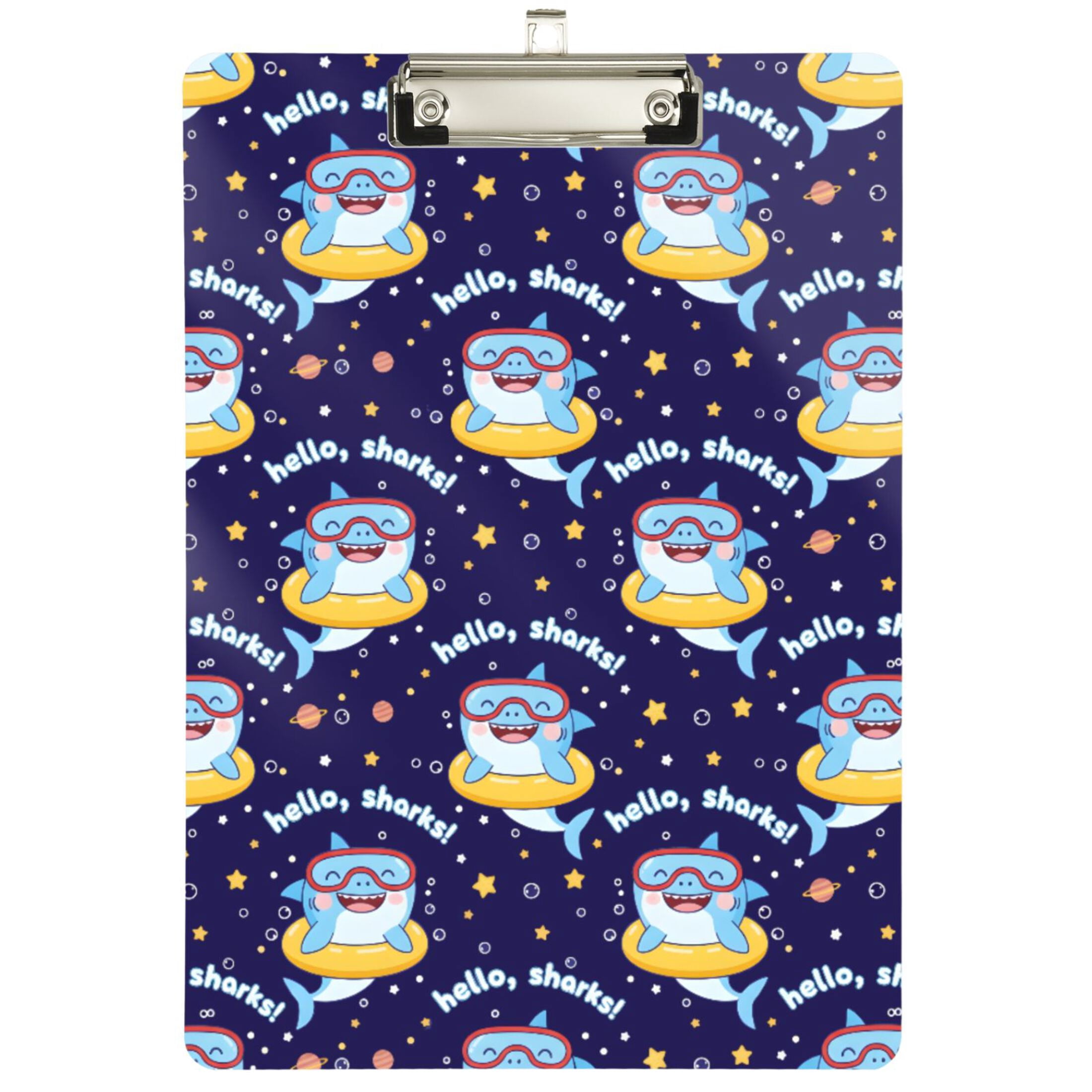 ALAZA Happy Sharks Plastic Clipboard A4 Letter Size Decorative ...