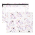 ALAZA Happy Unicorns Magical Pattern Pencil Pouch 3 Ring Binder with ...