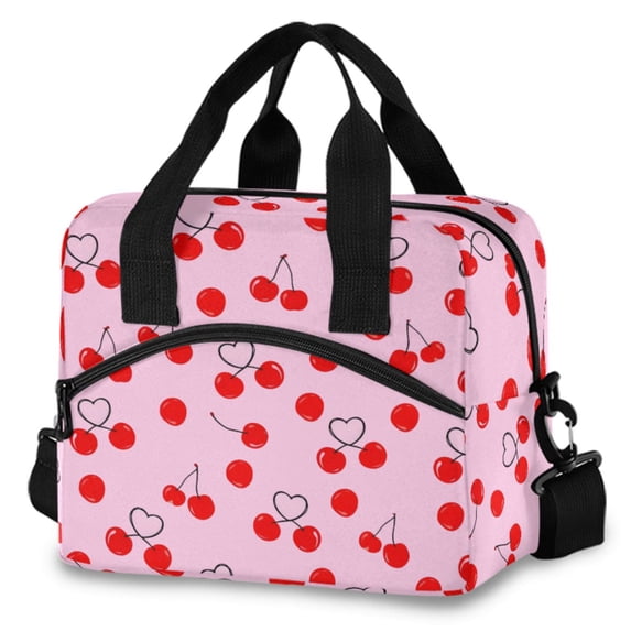 ALAZA Heart Shape Cherry Insulated Lunch Box Large Reusable Cooler Bag ...