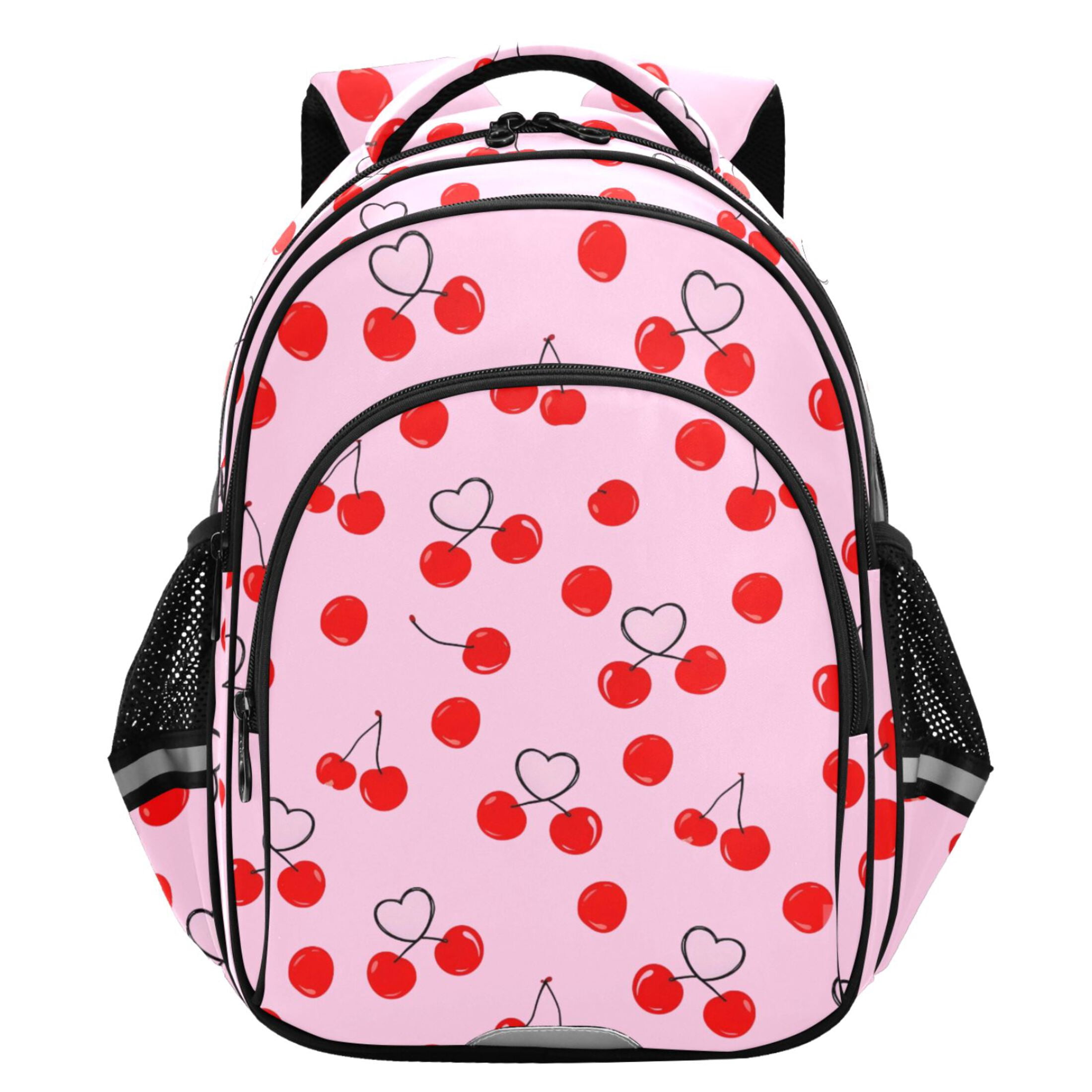 ALAZA Heart Shape Cherry School Backpack Elementary Bag Student Bookbag ...