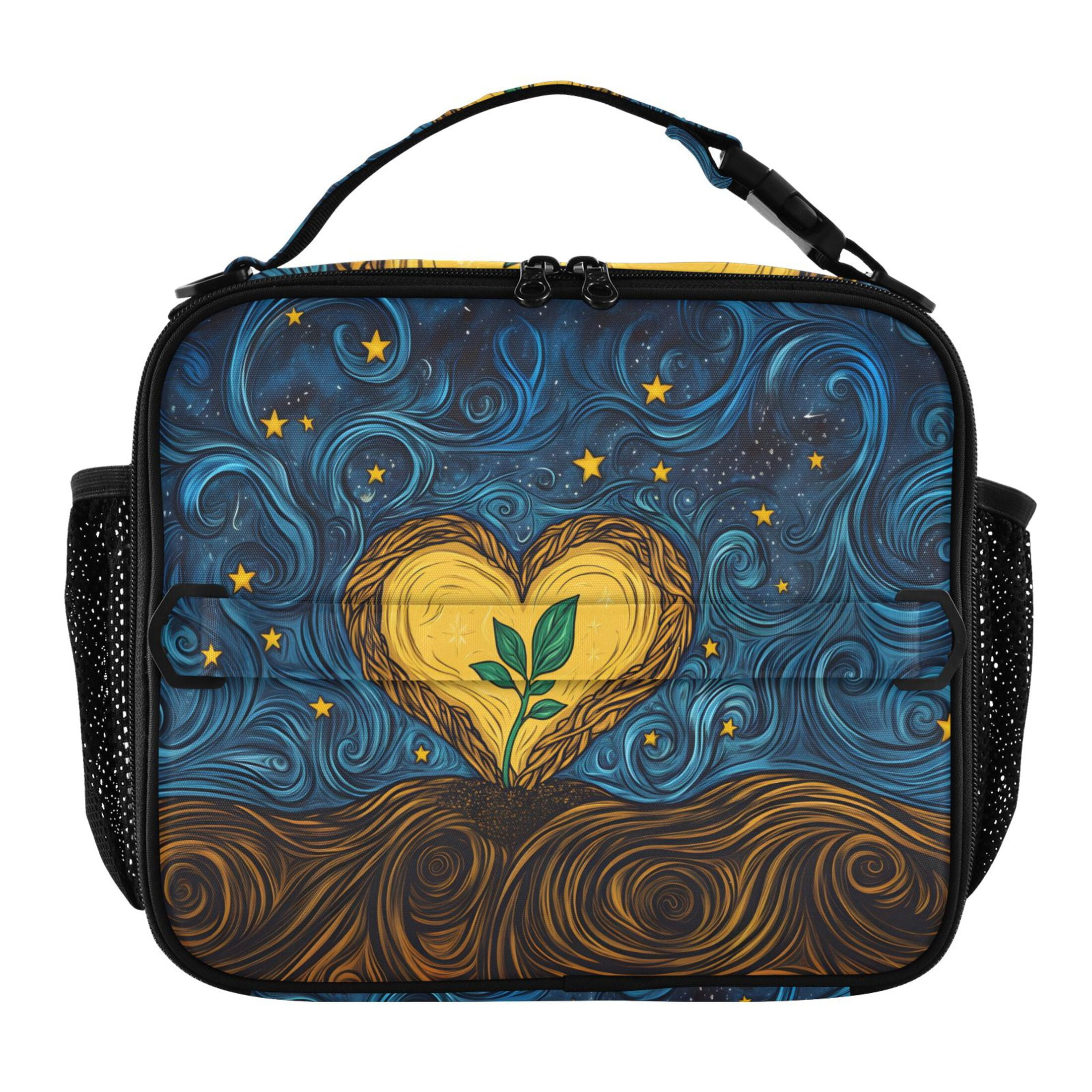 ALAZA Heart with Boho Pattern Lunch Box Insulated Lunch Bag Cooler Tote ...