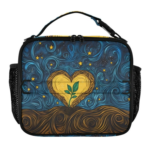 ALAZA Heart with Boho Pattern Lunch Box Insulated Lunch Bag Cooler Tote ...