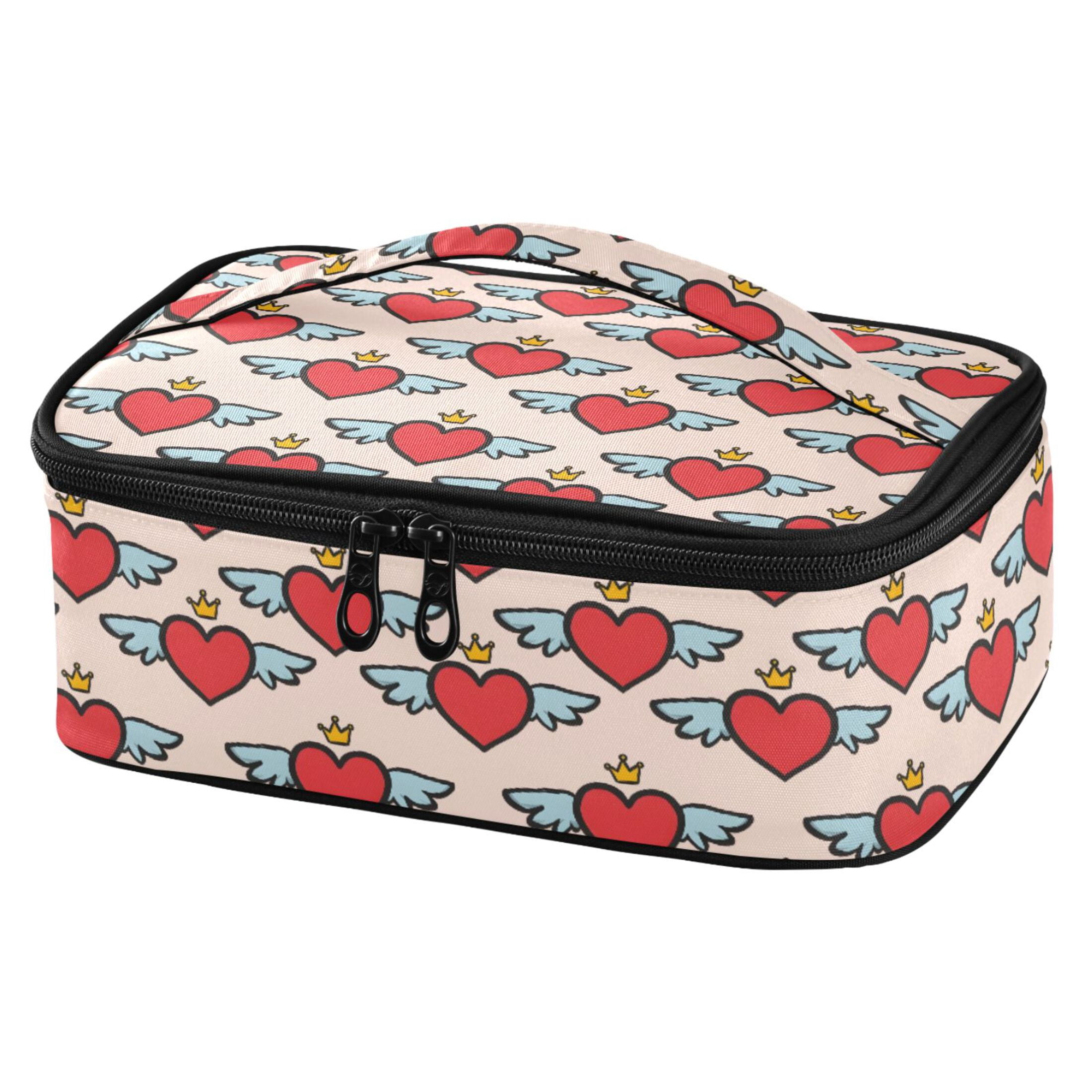ALAZA Heart with Wings Crown Lunch Box Insulated Reusable Cooler Tote ...
