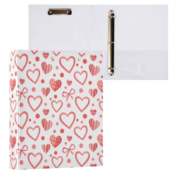 ALAZA Hearts Bow Hardcover 3 Ring Binder 1.5" D-Rings with Interior ...