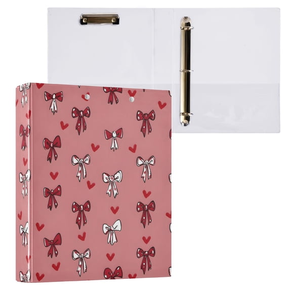 ALAZA Hearts and Bows Hardcover 3 Ring Binder 1.5" D-Rings with ...