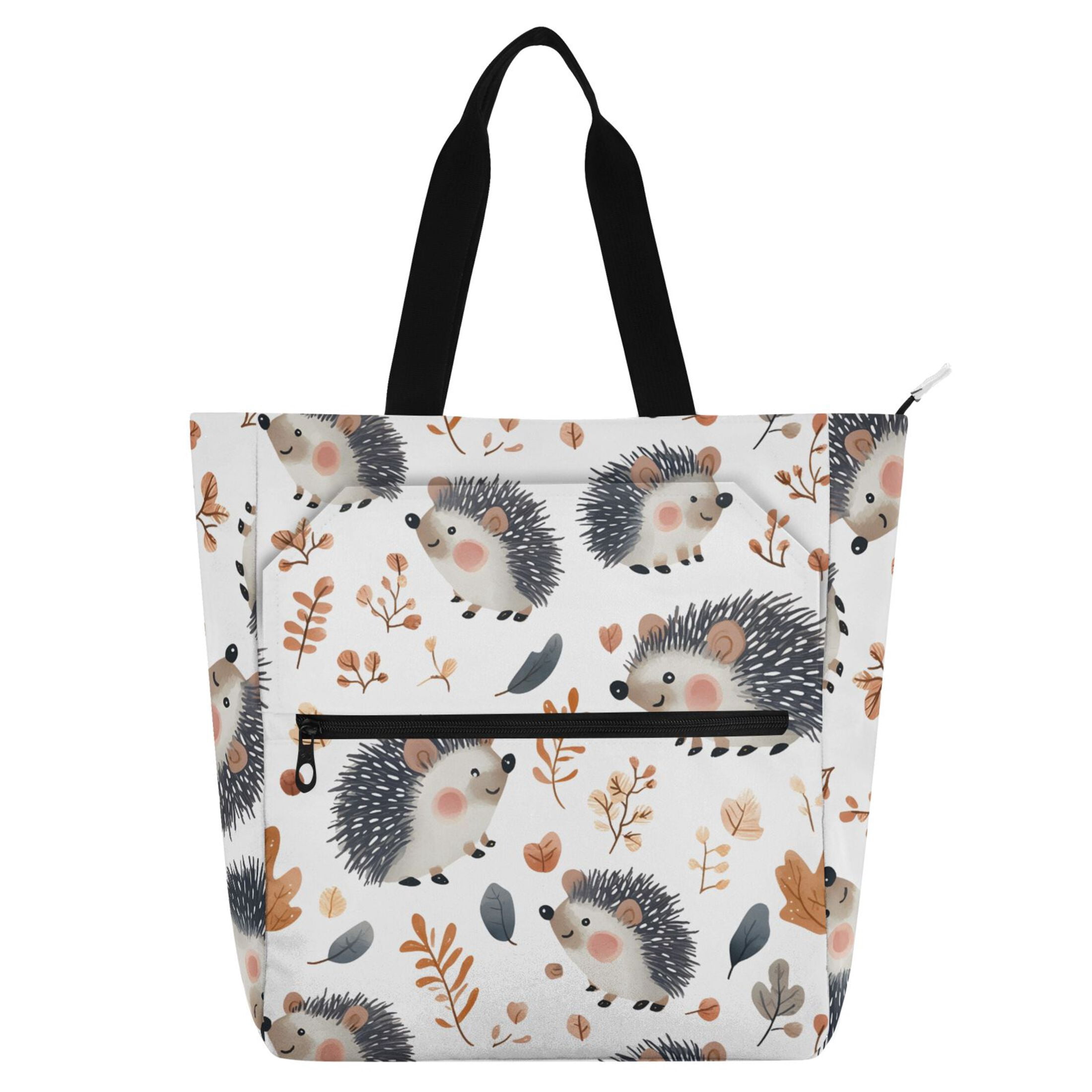 ALAZA Hedgehog Autumn Leave School Book Bag Kids Tote Bags Handbag ...