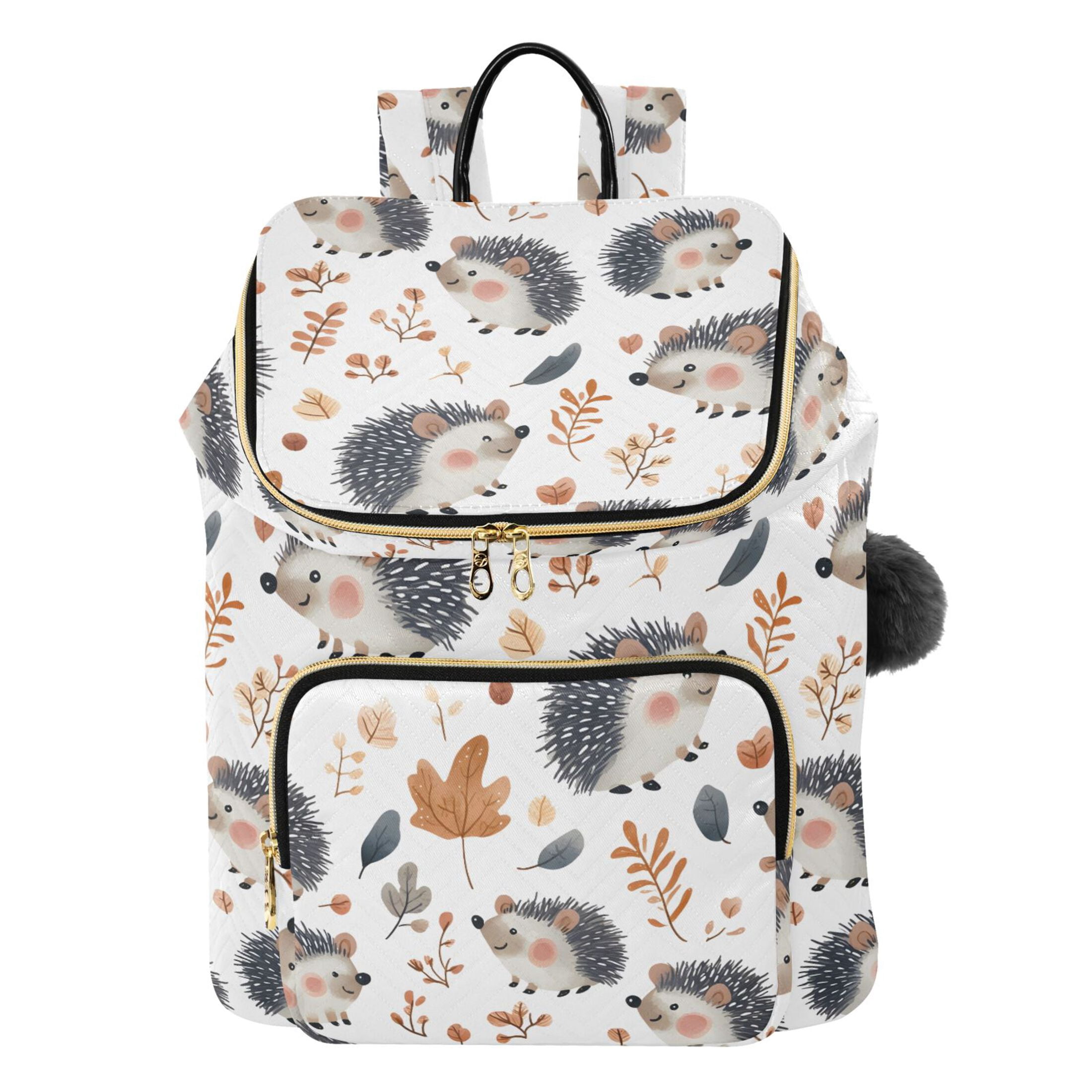 ALAZA Hedgehog Autumn Leave Travel Backpack Laptop Bag Large Capacity ...