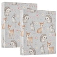 ALAZA Hedgehog Rabbit Deers Hardcover 3 Ring Binder 1.5" D-Rings with ...