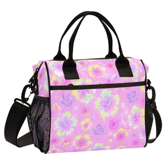 ALAZA Hibiscus Flower Hawaiian Print Cooler Lunch Bag Insulated ...