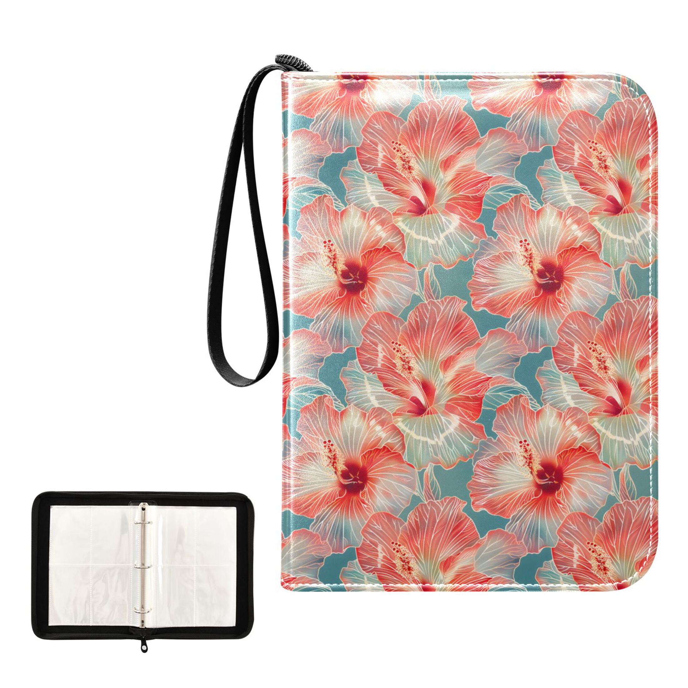 ALAZA Hibiscus Flowers Summer Trading Card Binder 4 Pocket Cards ...