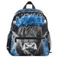 ALAZA Highland Cattle Leopard Pattern School Backpack Student Bookbag ...