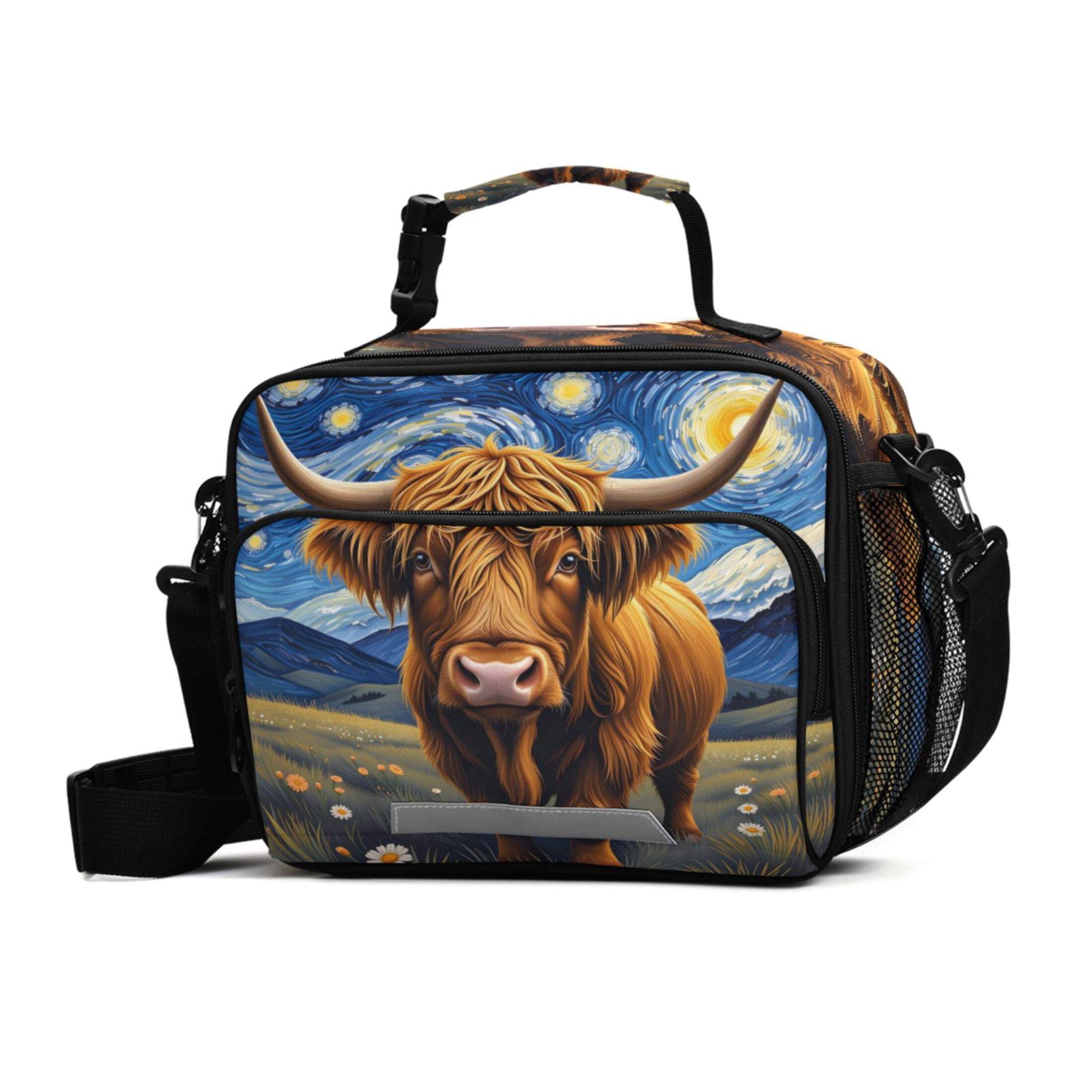 ALAZA Highland Cattle Oil Pattern Lunch Box Insulated Cooler Bag ...