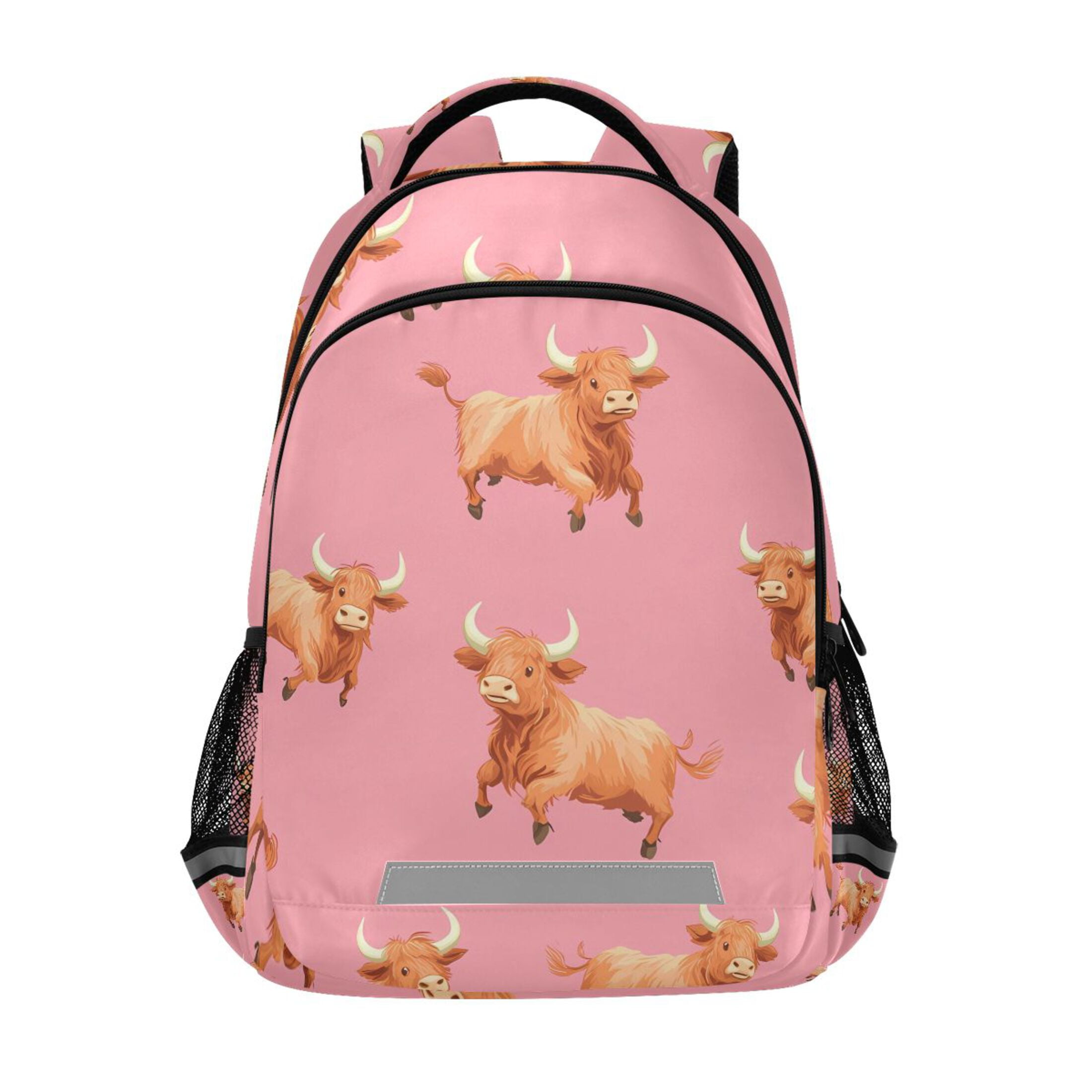 ALAZA Highland Cattle Running Backpack Elementary School Bag Bookbag ...