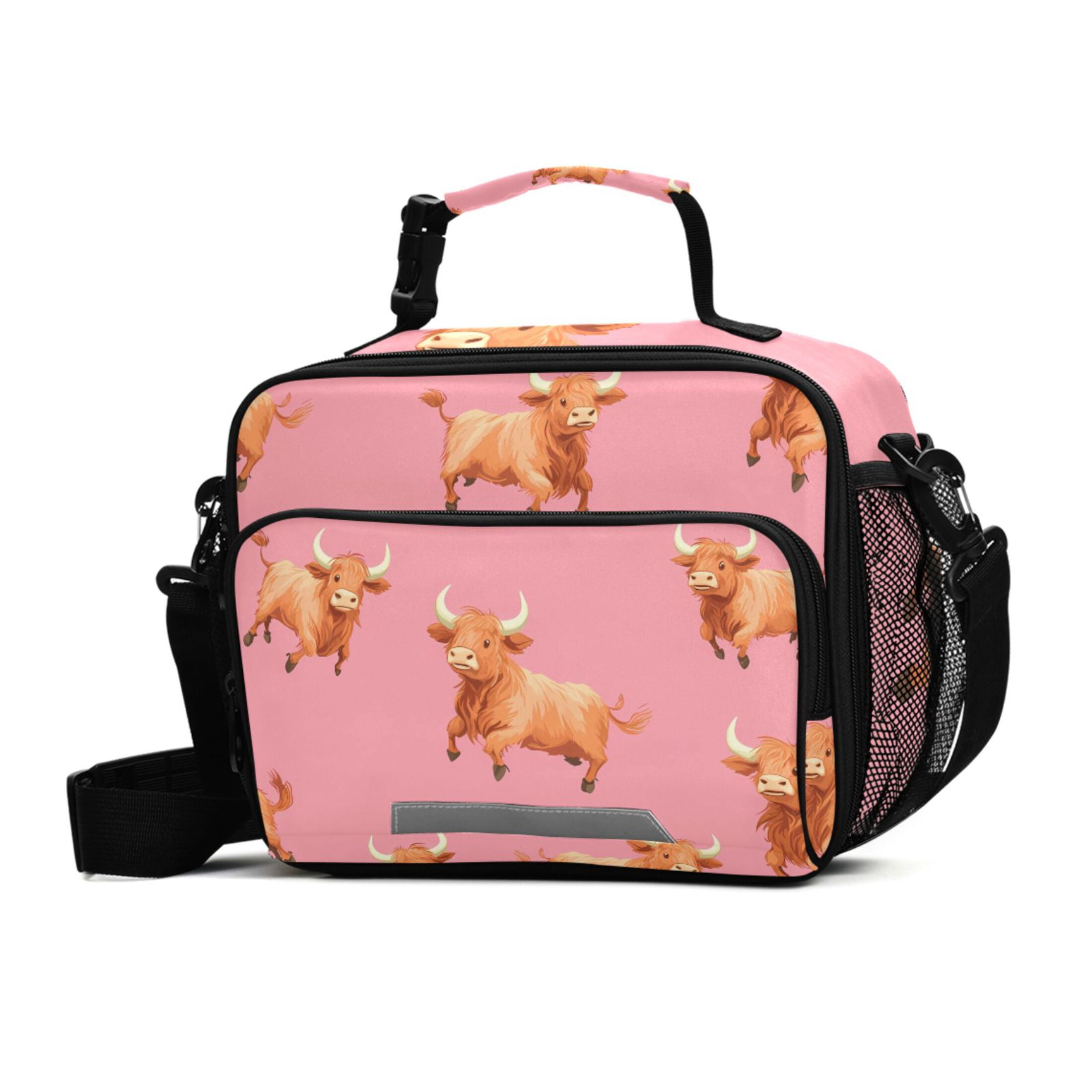 ALAZA Highland Cattle Running Lunch Box Insulated Cooler Bag Reusable ...