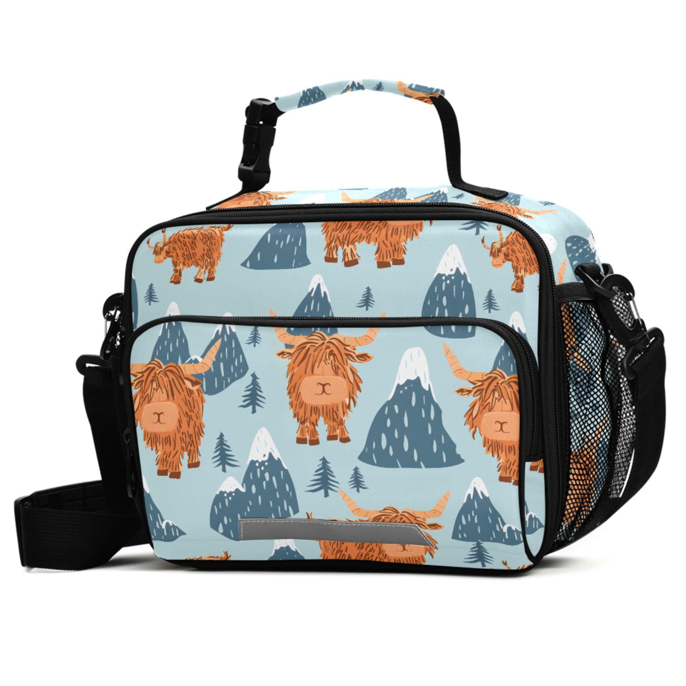 ALAZA Highland Cow and Mountains Lunch Box Insulated Cooler Bag ...