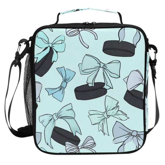 ALAZA Hockey Pucks and Bows Lunch Box Insulated Cooler Lunch Bag with ...