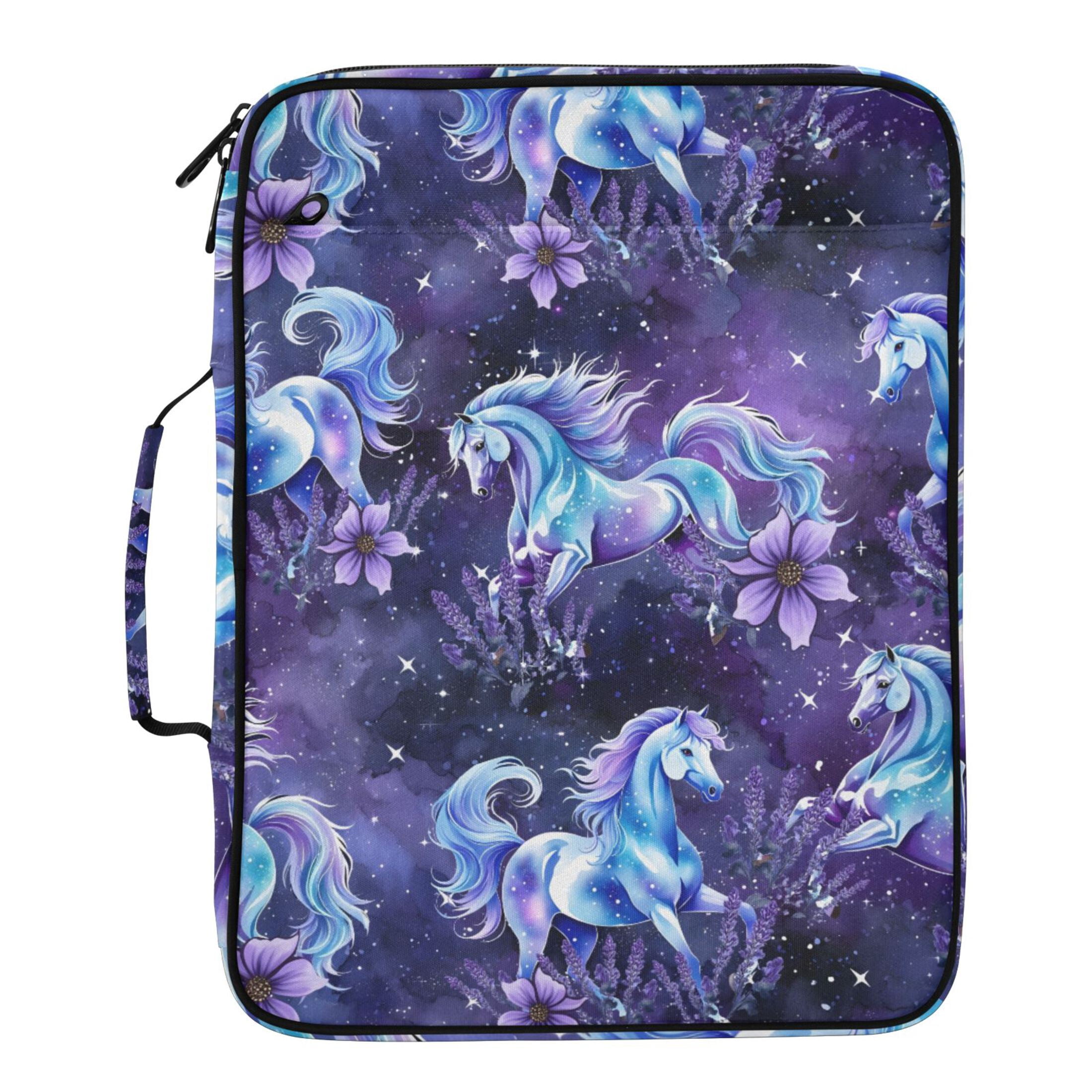 ALAZA Horse Lavender Flower Pattern Expanding Accordion File Folder 3 ...