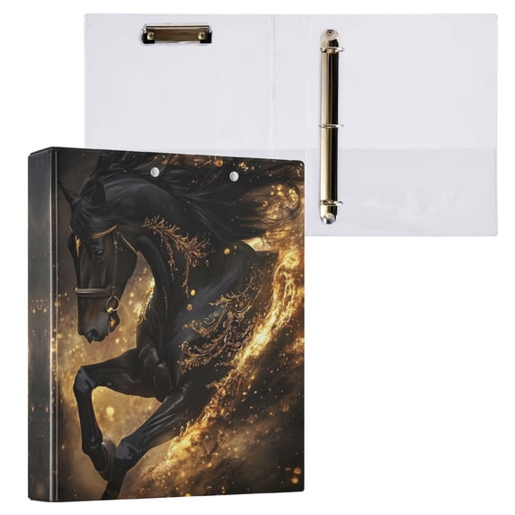 ALAZA Horse Running Hardcover 3 Ring Binder 1.5" D-Rings with Interior ...