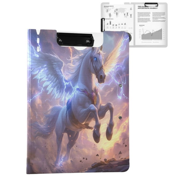 ALAZA Horse Starry Night A4 Foldable Clipboard 360 Degree Folder Binder ...