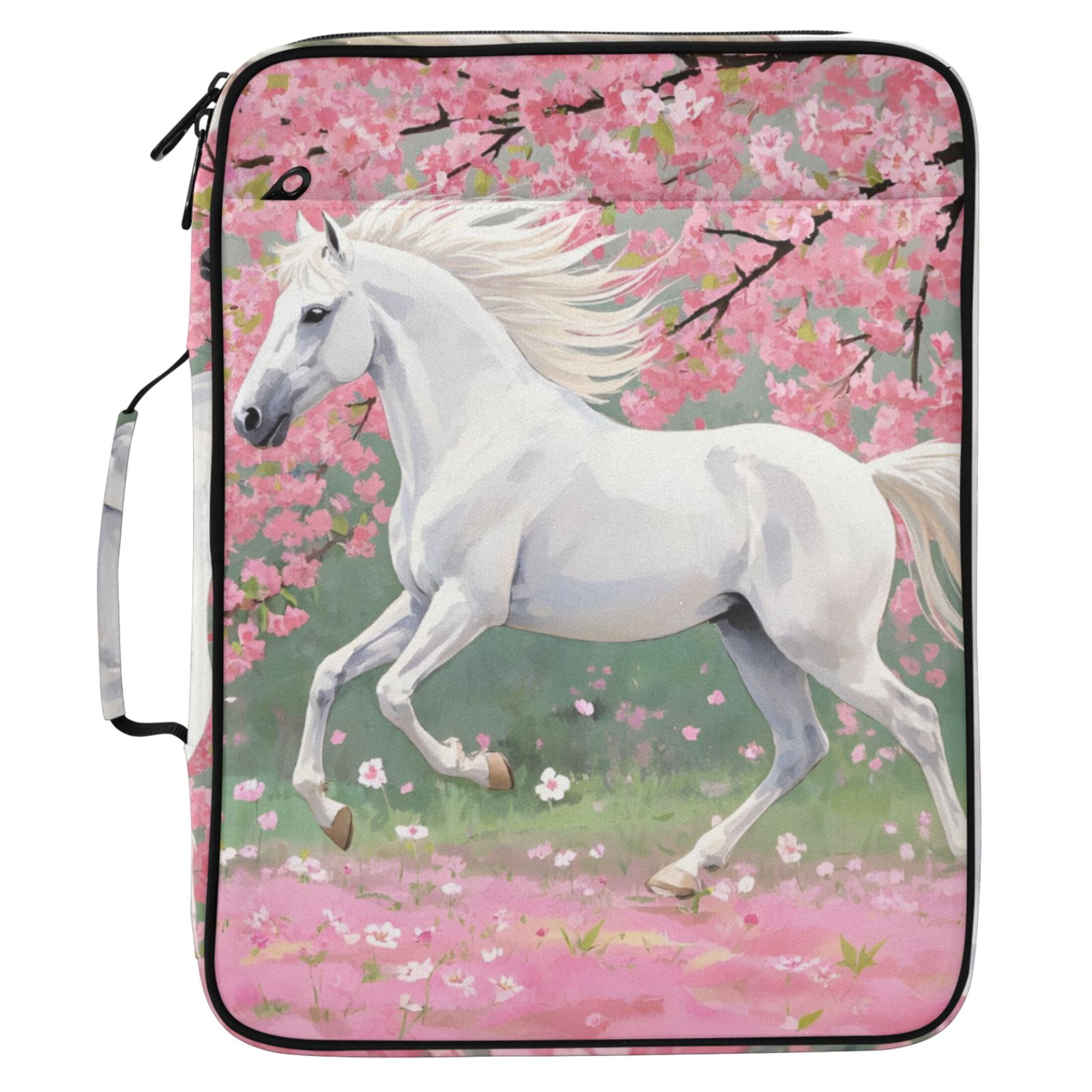 ALAZA Horse in Peach Forest Pattern Expanding Accordion File Folder 3 ...