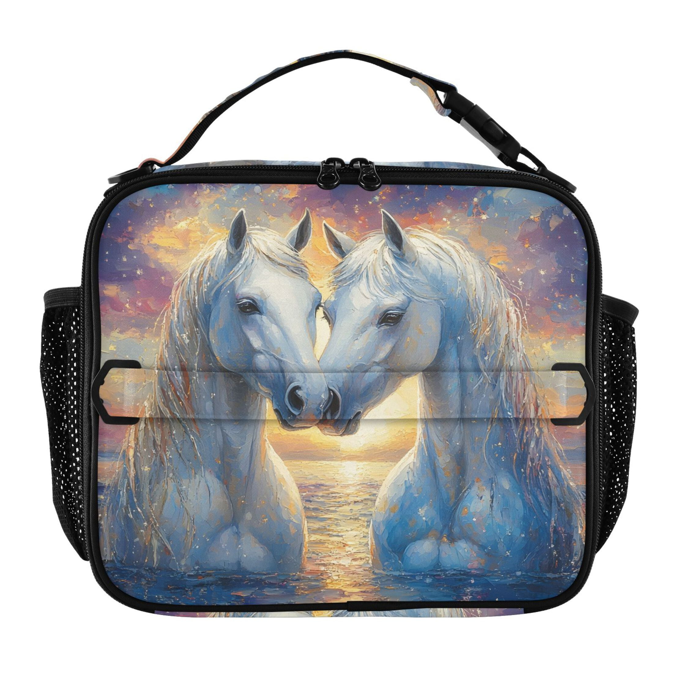 ALAZA Horse in Sea Lunch Box Insulated Lunch Bag Cooler Tote with ...