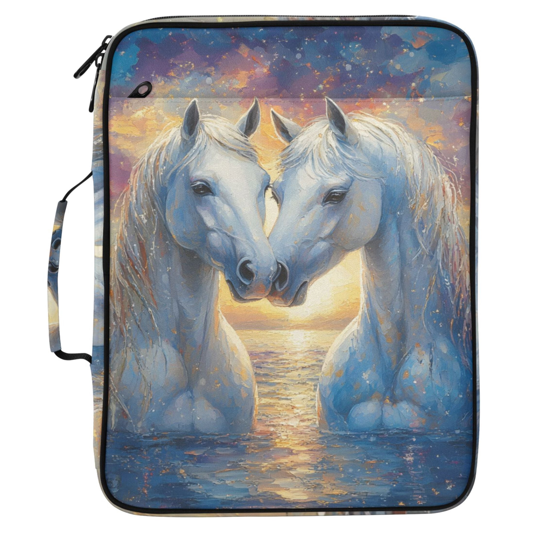 ALAZA Horse in Sea Pattern Expanding Accordion File Folder 3 Ring ...