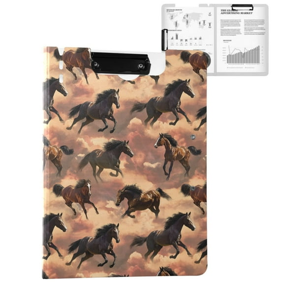 ALAZA Horses Running A4 Foldable Clipboard 360 Degree Folder Binder ...