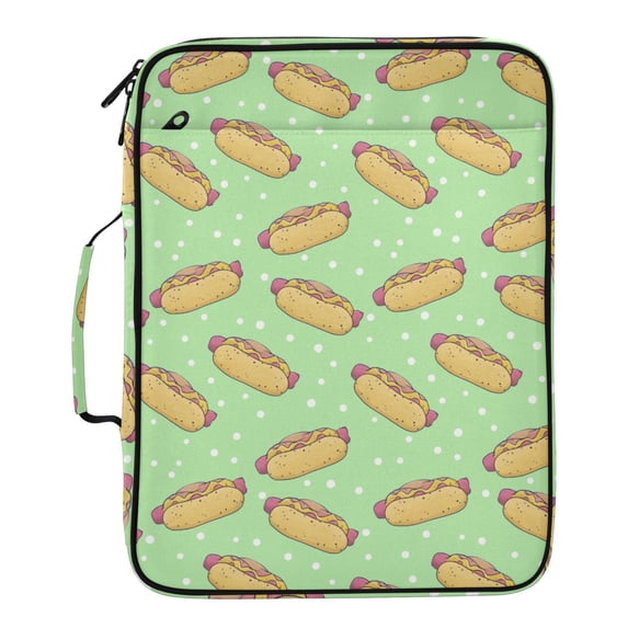 ALAZA Hot Dogs Pattern Expanding Accordion File Folder 3 Ring Zipper ...
