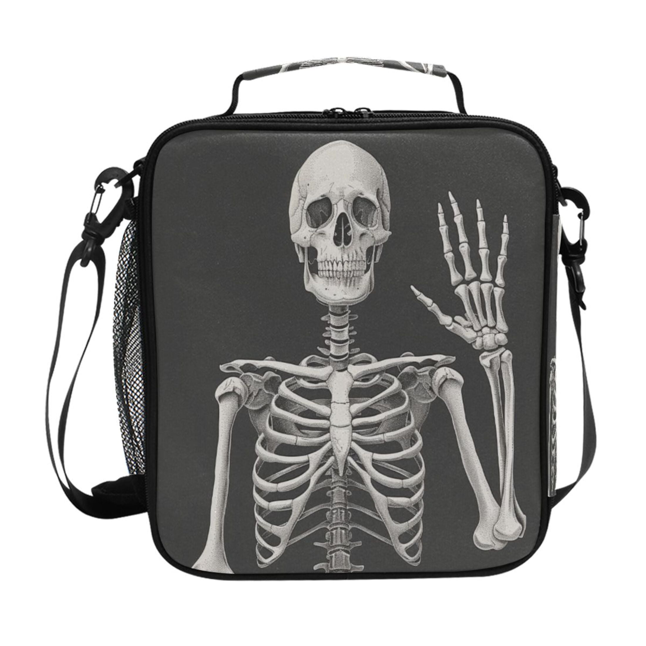 ALAZA Human Skeleton with Hand Lunch Box Insulated Lunch Bag Reusable ...