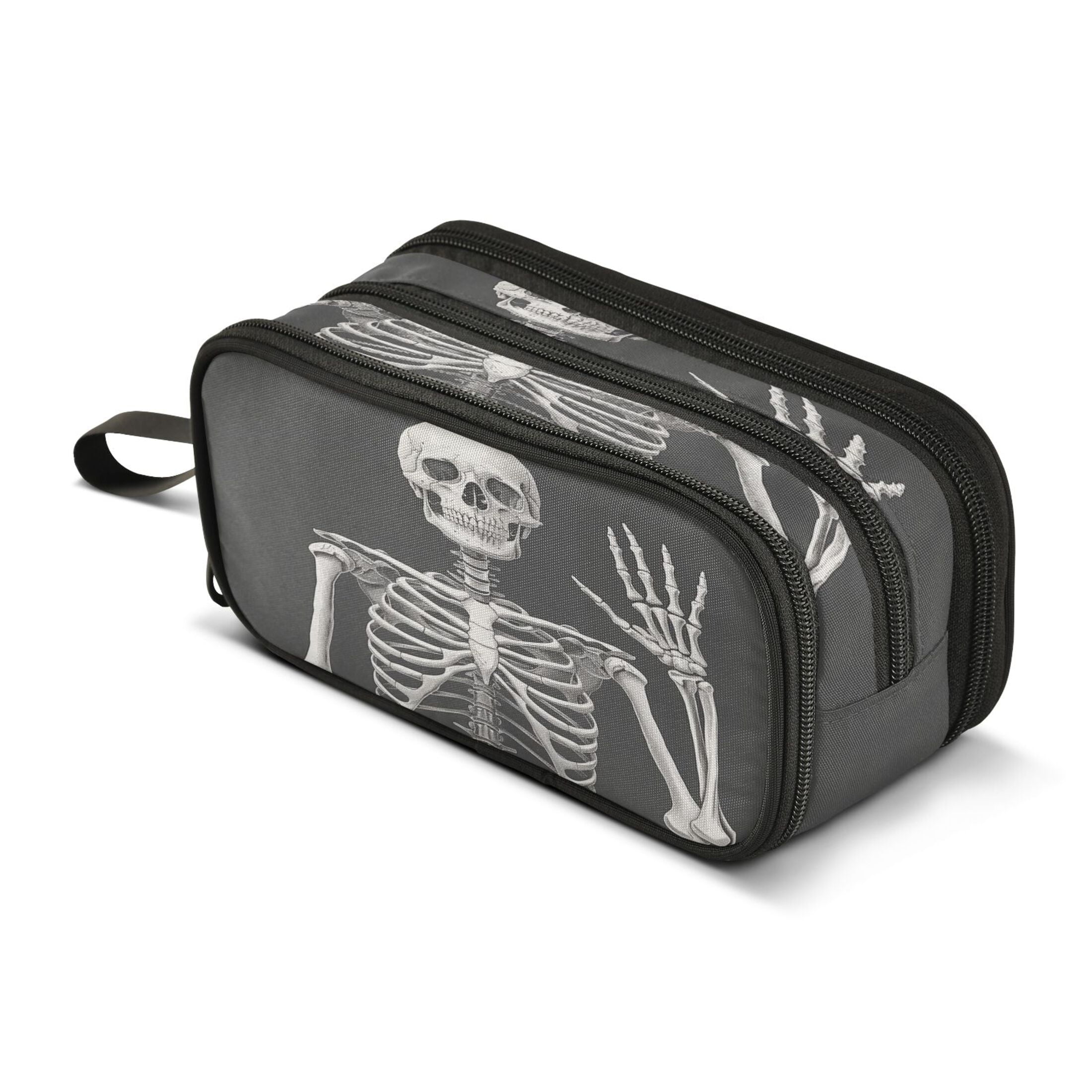 ALAZA Human Skeleton with Hand Pencil Case Bag 3 Compartment Pen Pouch ...