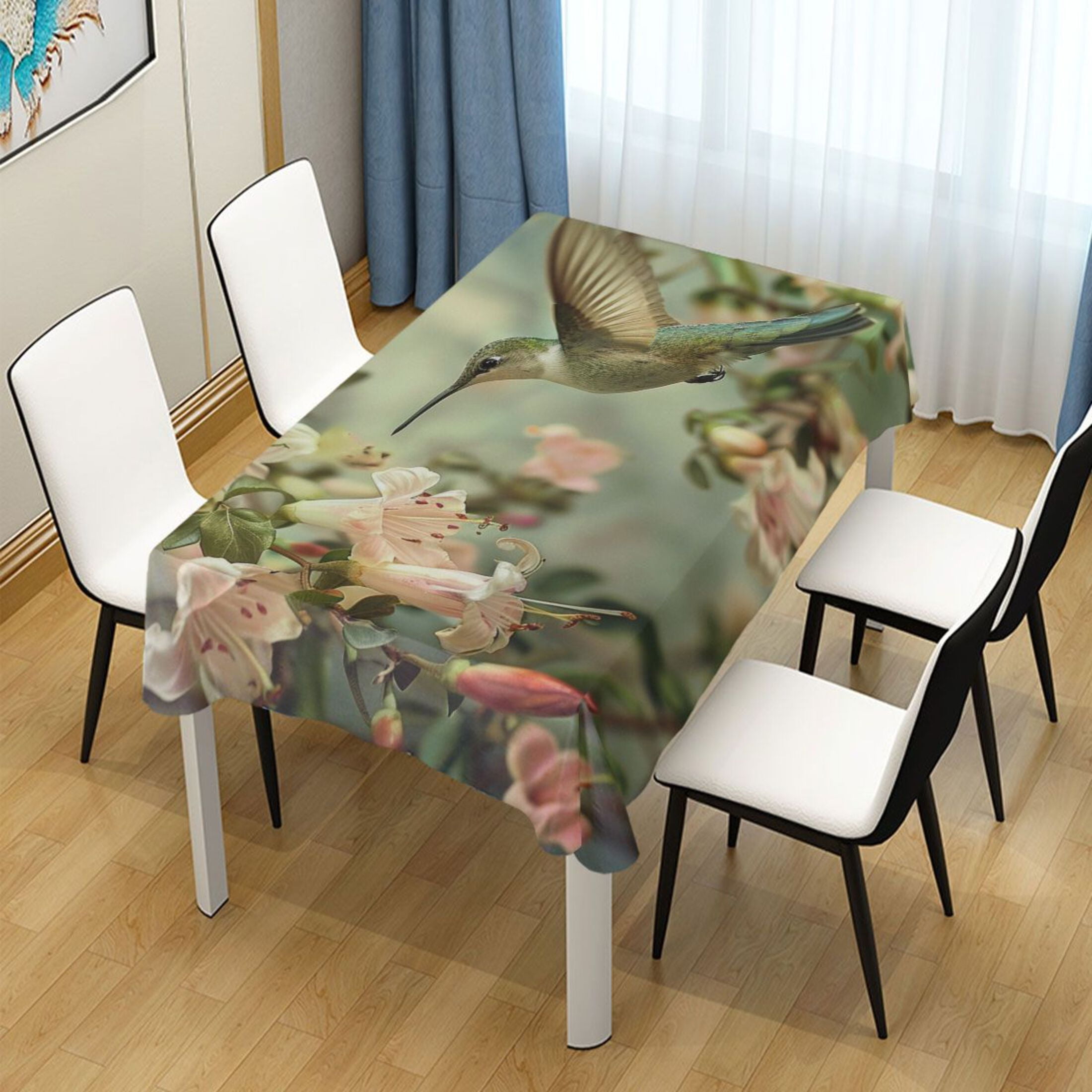 ALAZA Hummingbird Floral Rectangle Tablecloth Tablecover Dinning Table ...