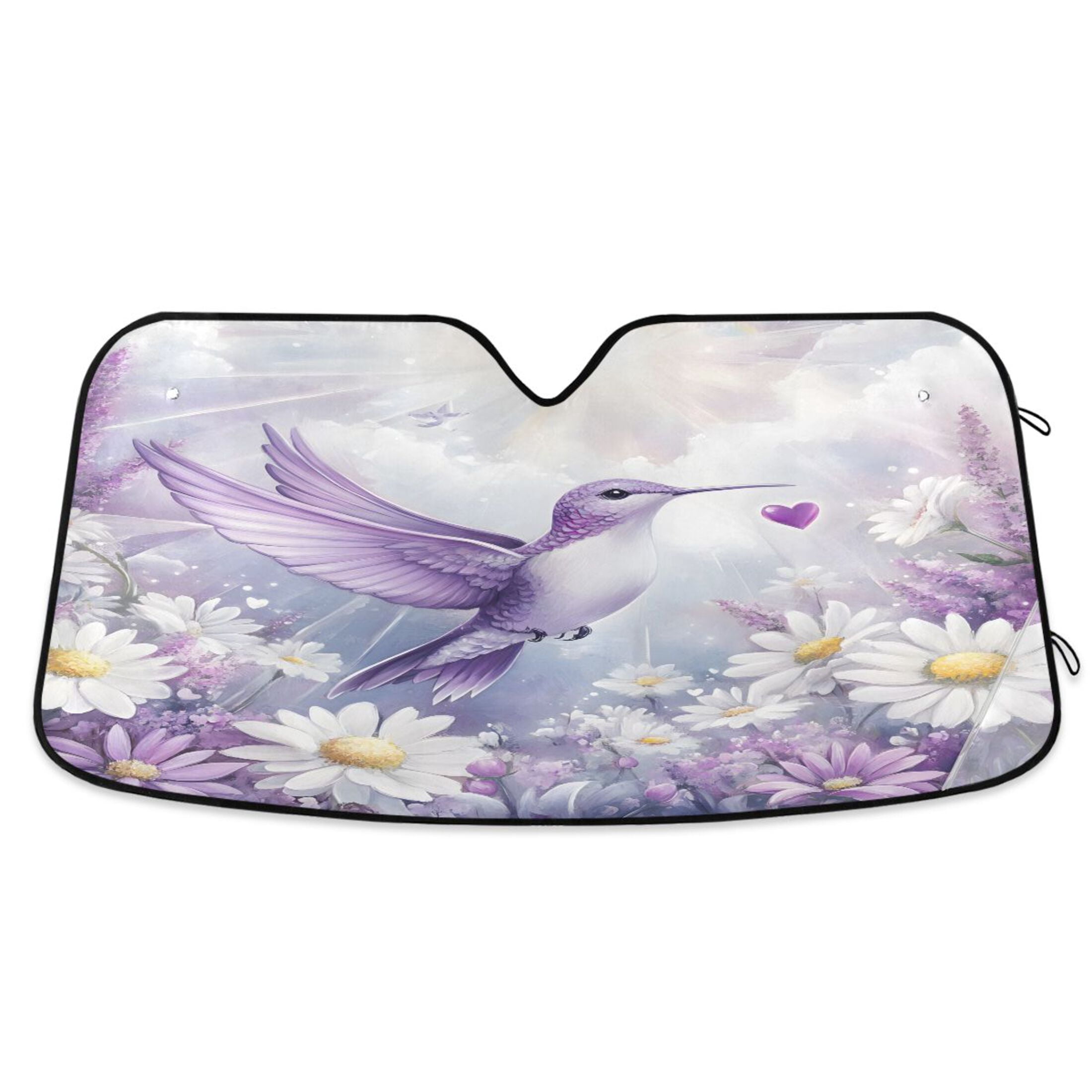 ALAZA Hummingbirds Lavender Flower Pattern Car Windshield Sun Shade ...