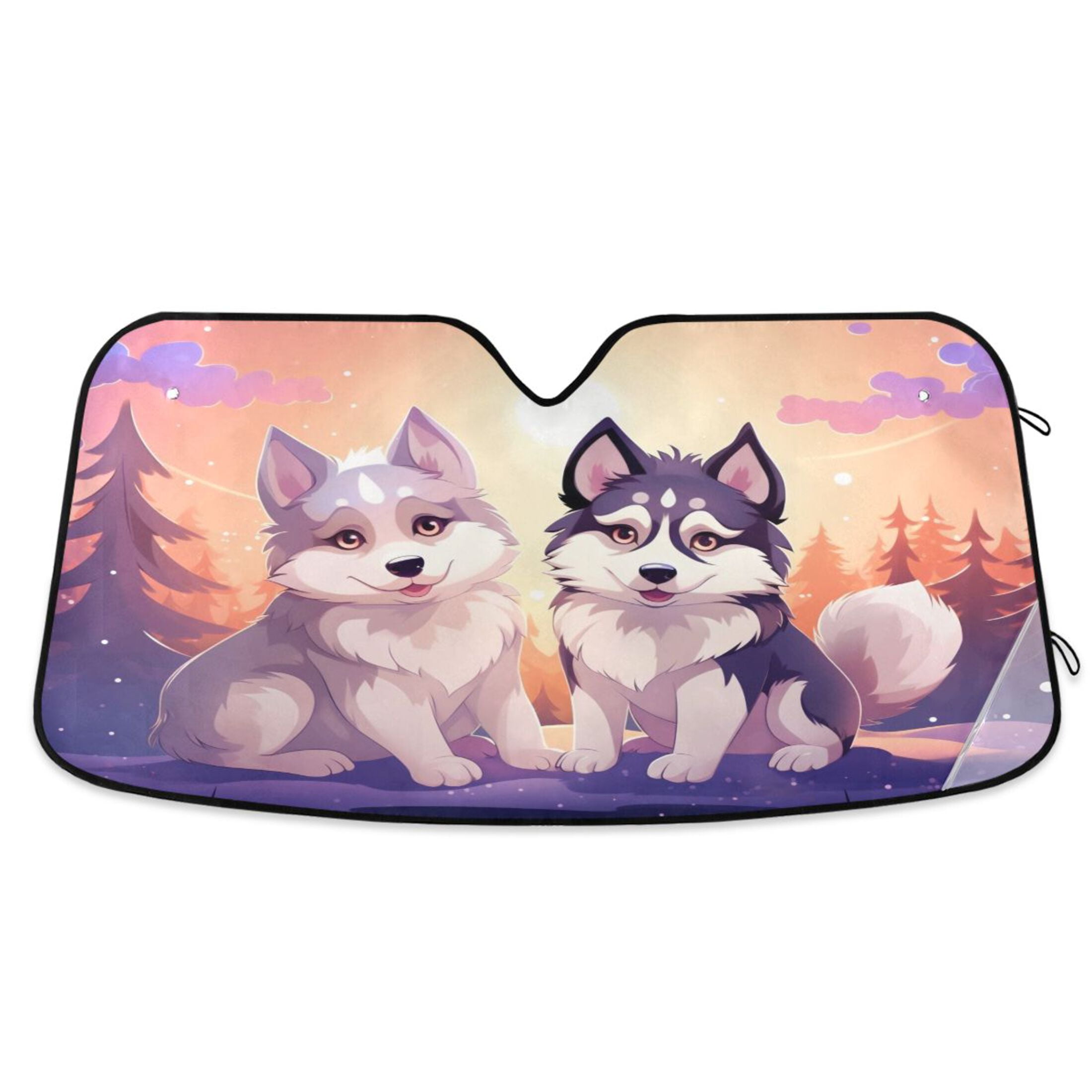 ALAZA Husky Dog Windshield Sun Shade Car Foldable Sun Visor Block UV ...