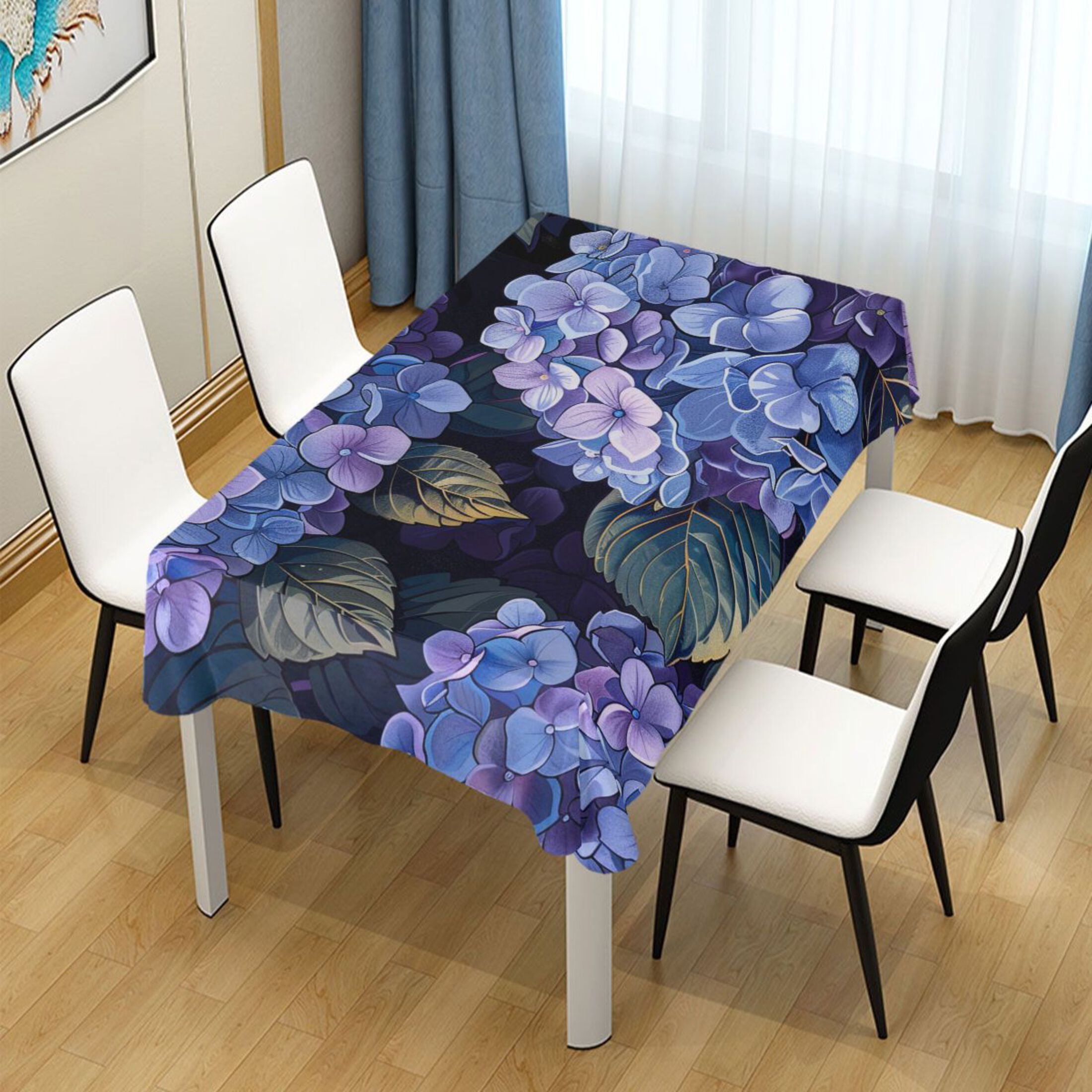 ALAZA Hydrangeas Flowers Leaves Rectangle Tablecloth Tablecover Dinning ...