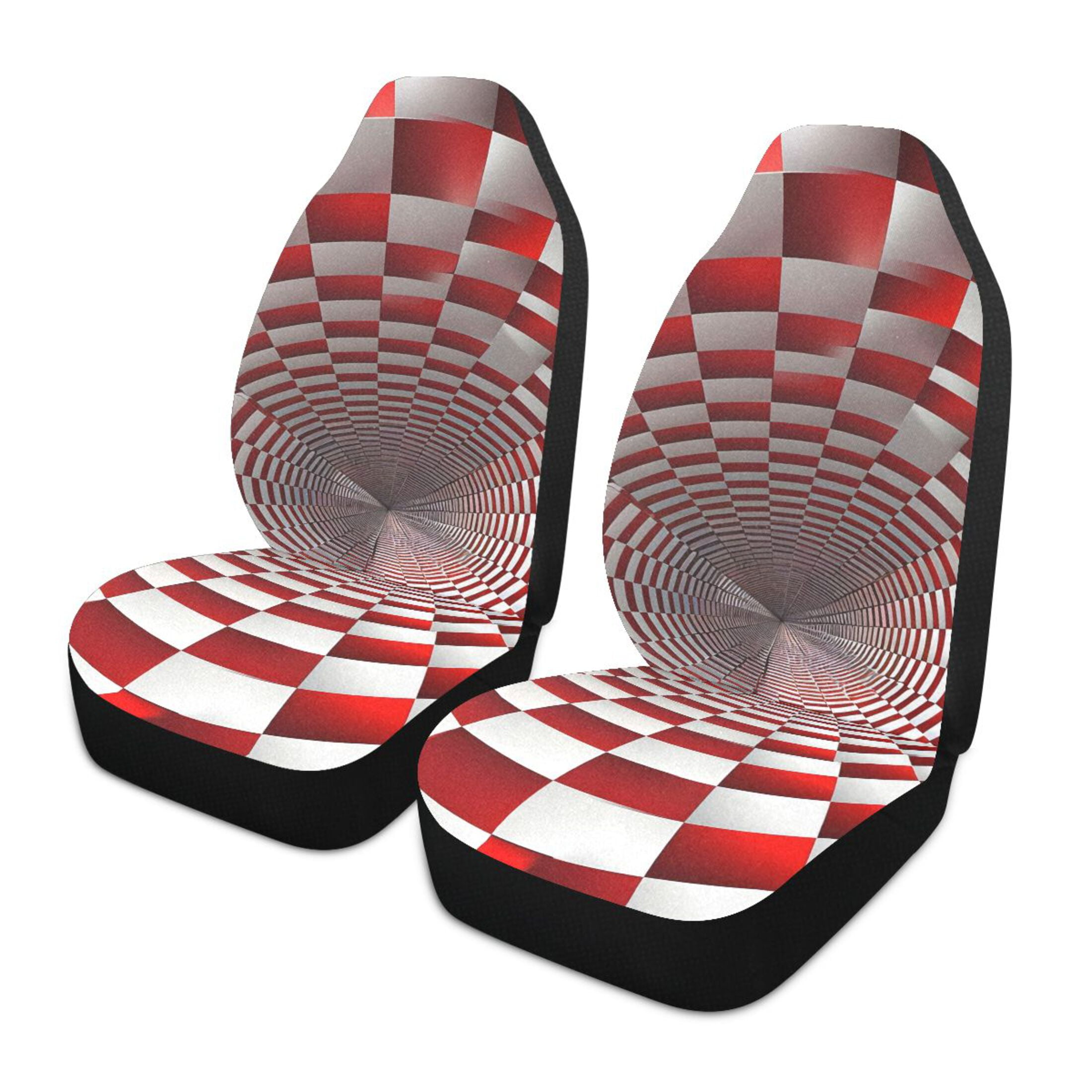 ALAZA Interest Geometric Illusion Car Seat Covers 2 PCs Universal Auto ...