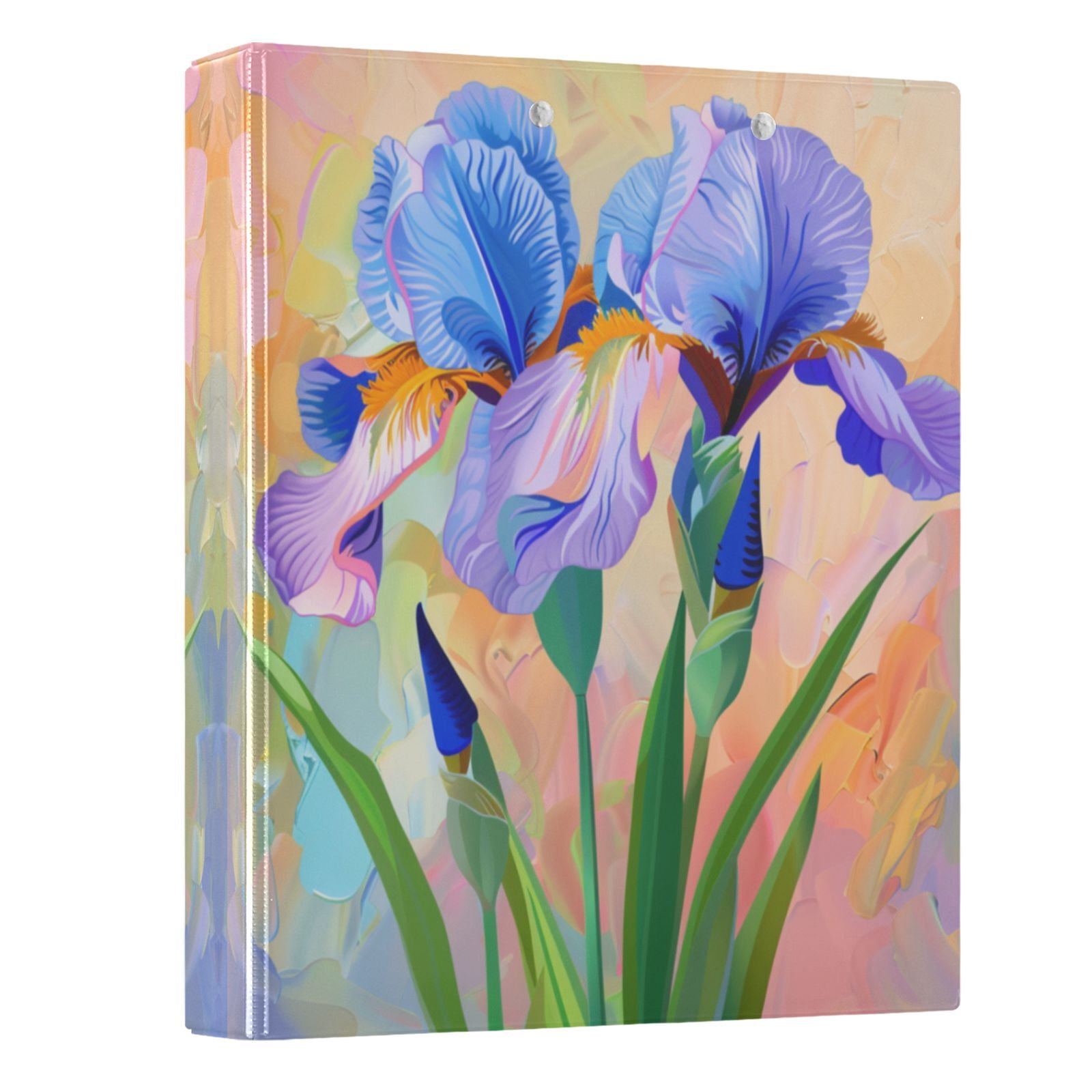 ALAZA Iris Flower Painting 3 Ring Binder 1.5 Inch Three Ring Office ...