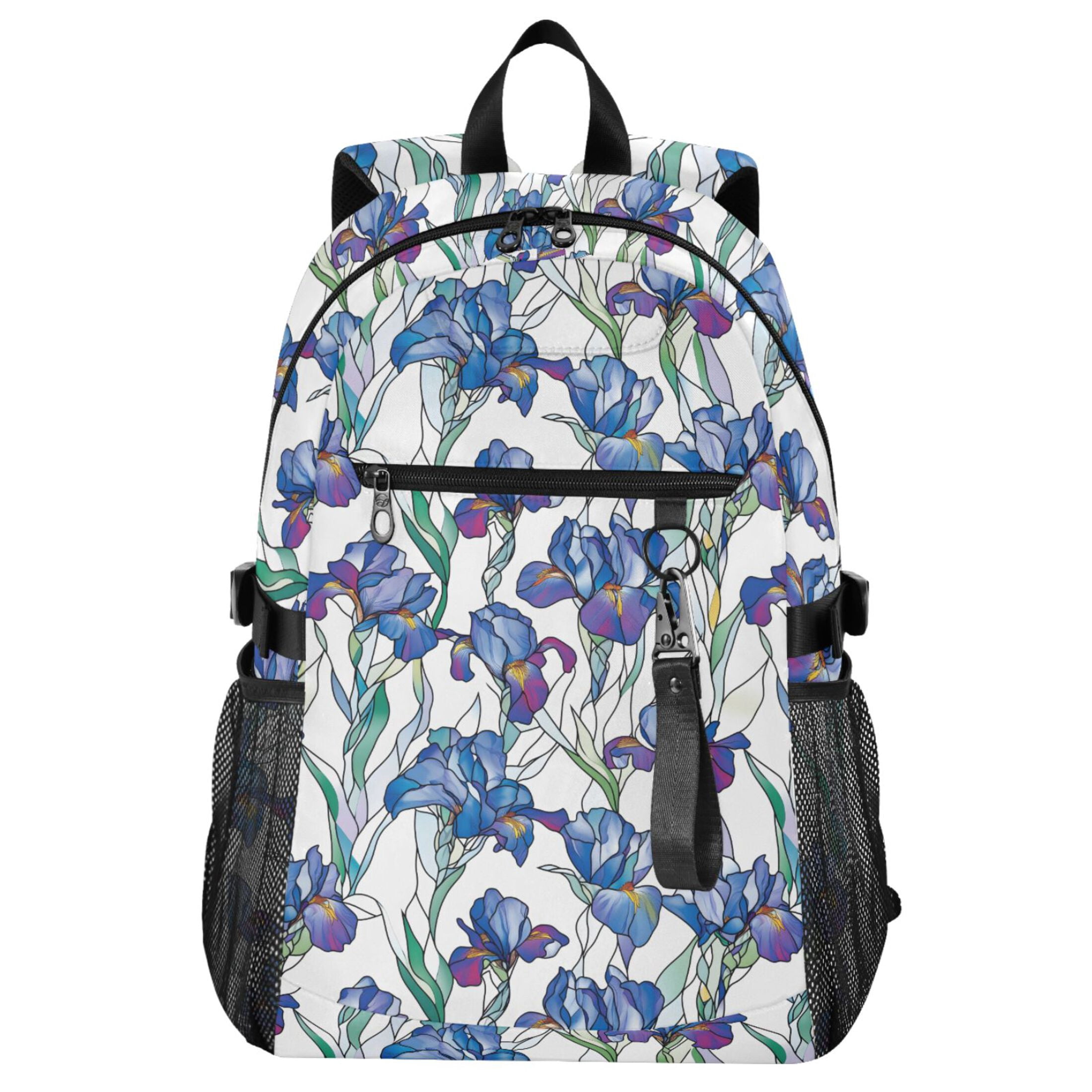 ALAZA Irises Flowers Pattern School Backpack Travel Laptop Bag College ...
