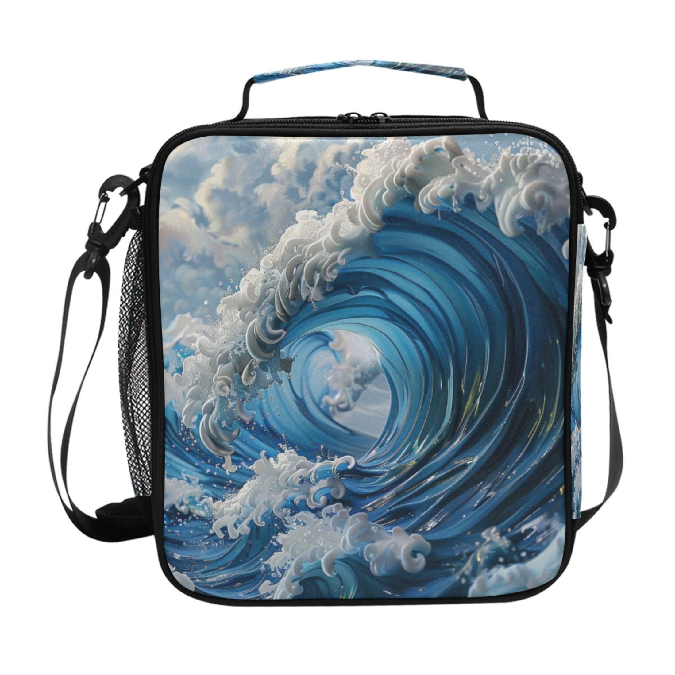 ALAZA Japanese Wave Lunch Box Insulated Lunch Bag Reusable Thermal ...