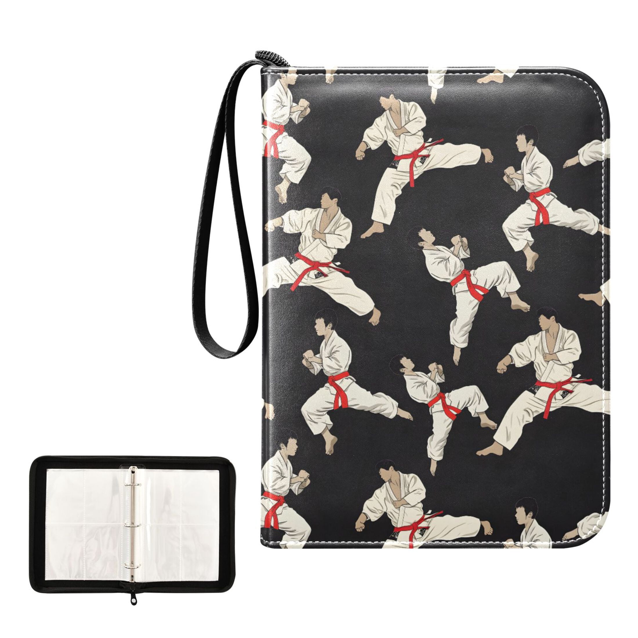 ALAZA Karate Pattern Trading Card Binder 4 Pocket Cards Collection ...