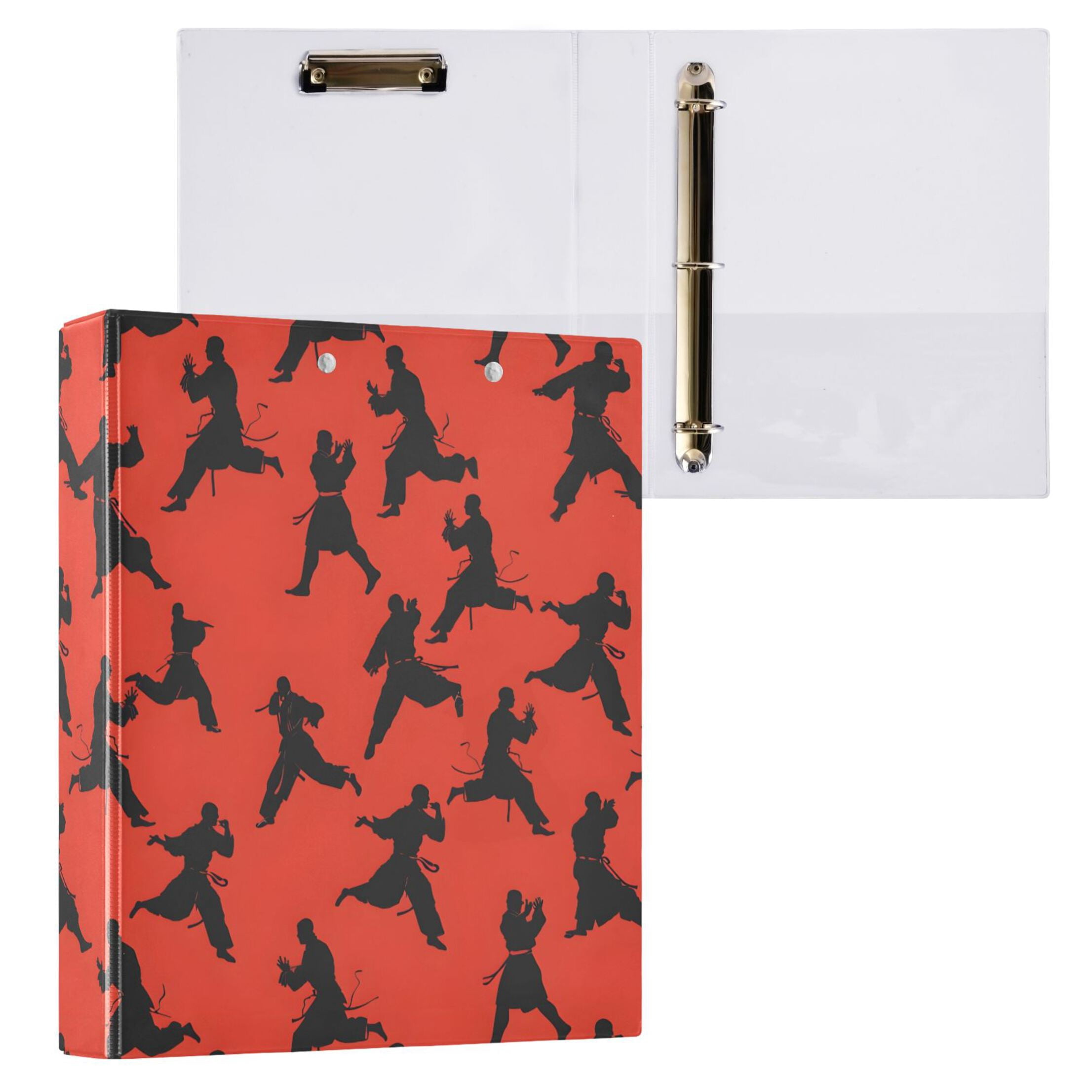 ALAZA Karate Style Red Hardcover 3 Ring Binder 1.5" D-Rings with ...