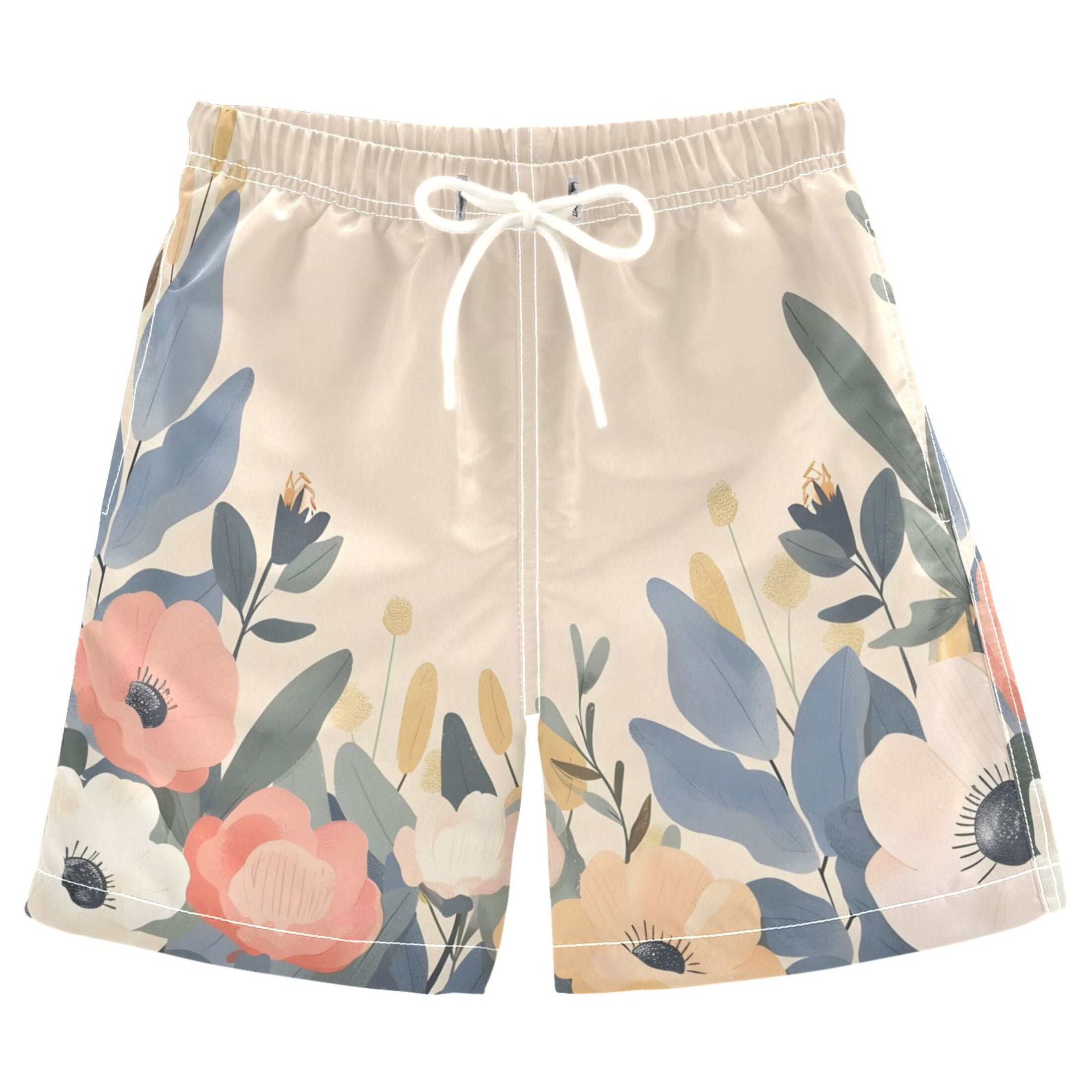 ALAZA Kids Boys Swim Trunks Flower Oil Paint Beach Board Shorts ...