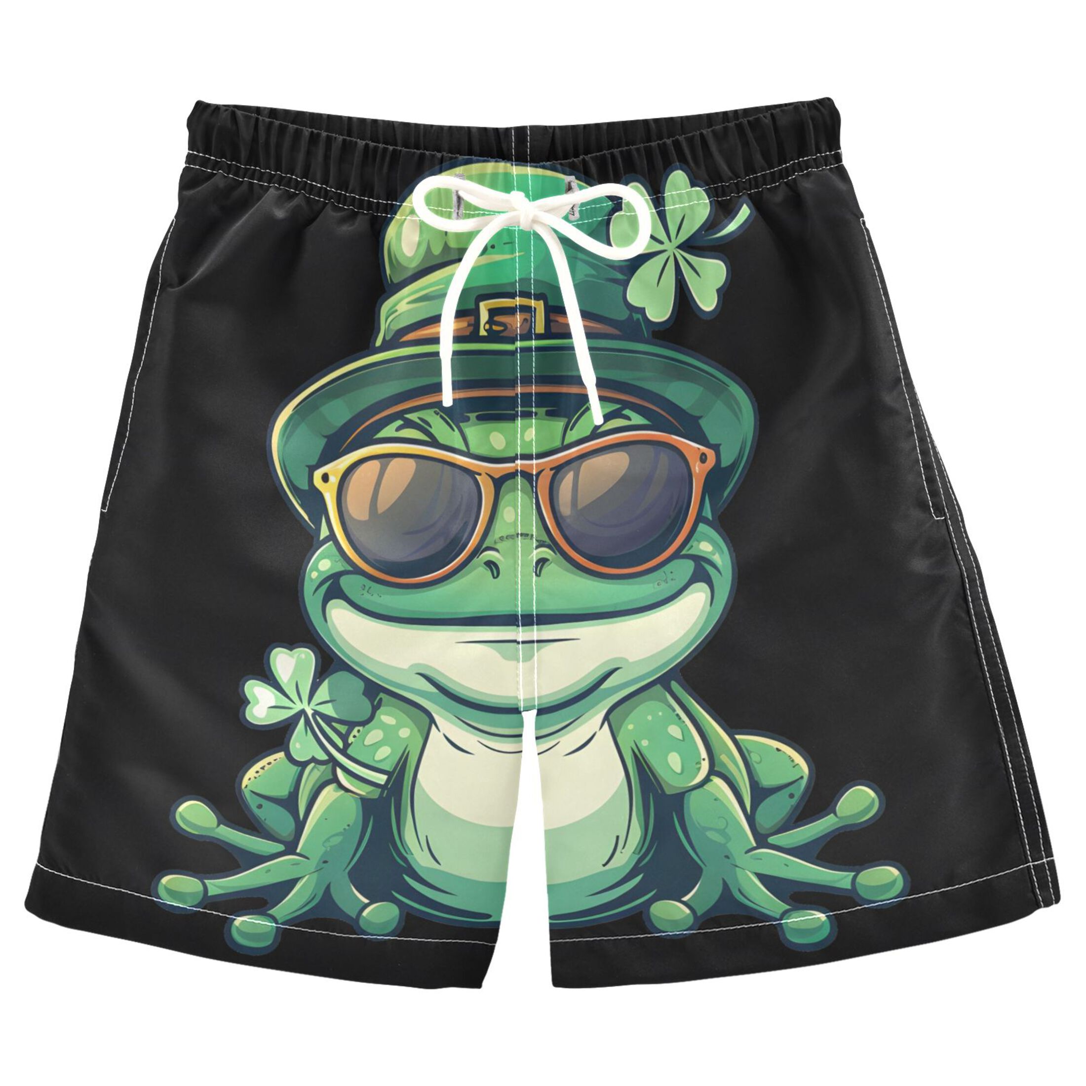 ALAZA Kids Boys Swim Trunks Frog with Sunglasses Beach Board Shorts ...